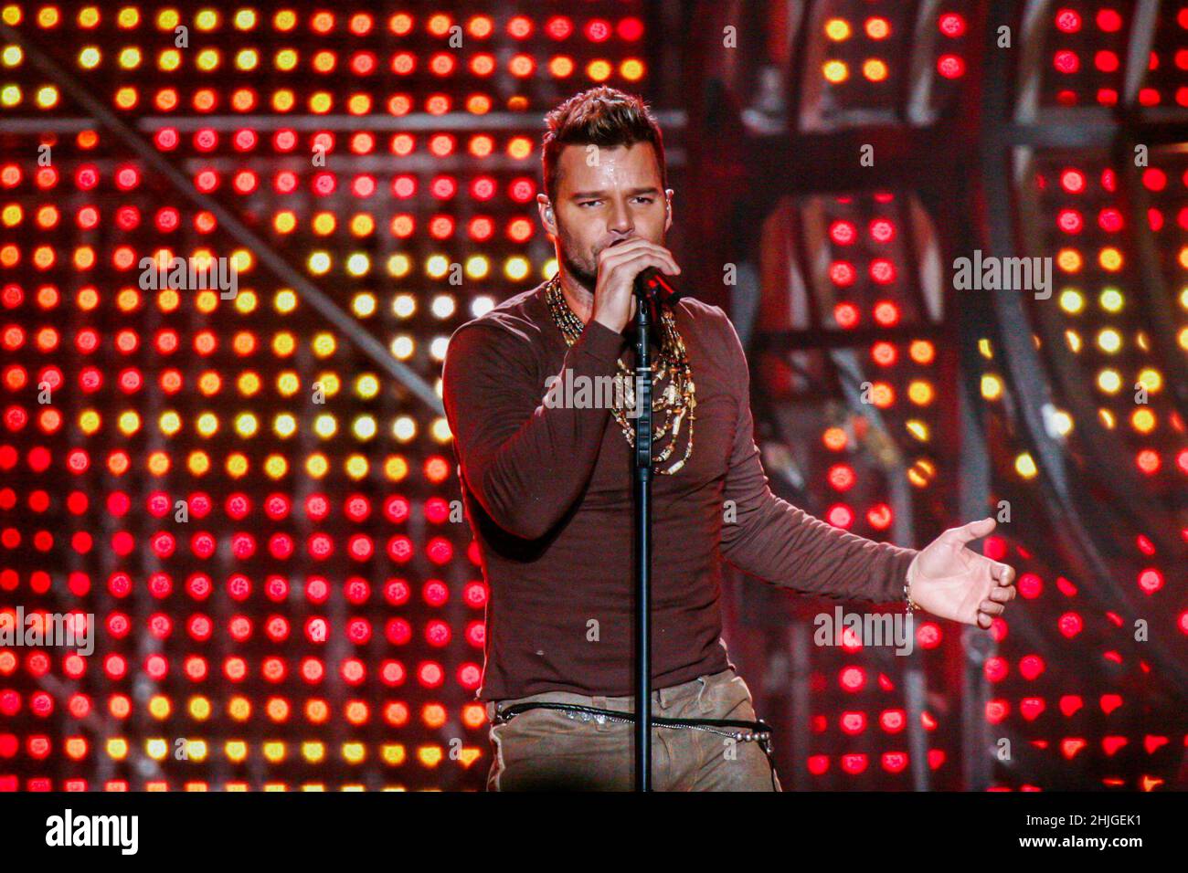 Ricky Martin, Puerto Rican singer in concert at the 2008 Expoforum in ...