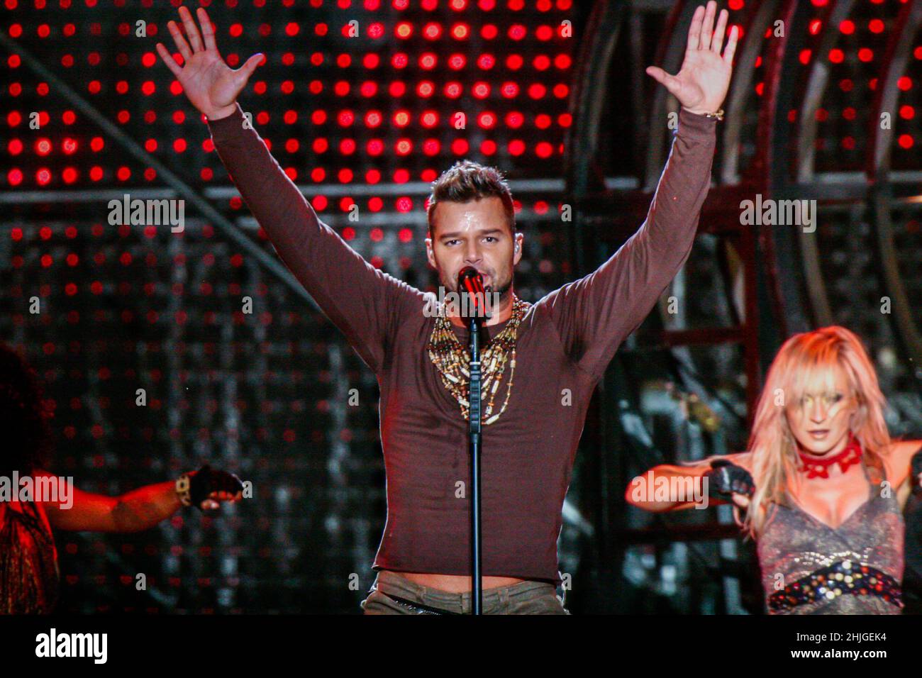Ricky Martin, Puerto Rican singer in concert at the 2008 Expoforum in ...