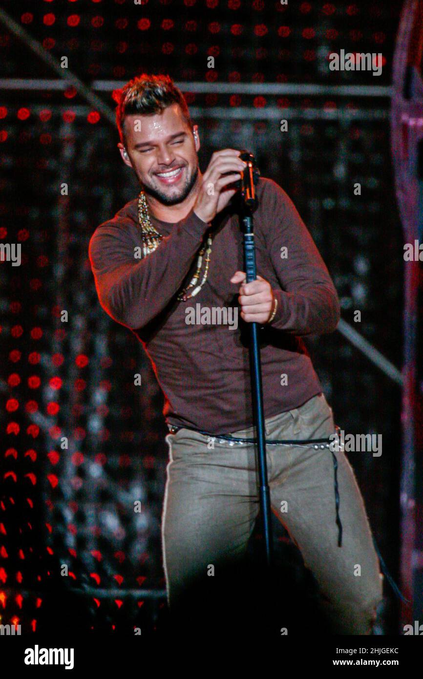 Ricky Martin, Puerto Rican singer in concert at the 2008 Expoforum in ...