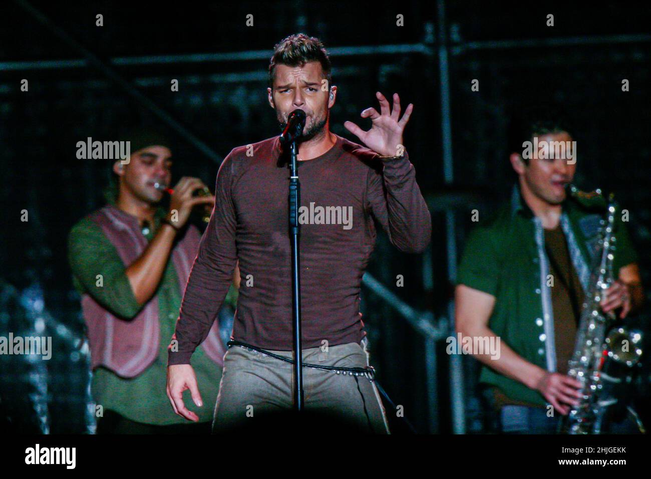 Ricky Martin, Puerto Rican singer in concert at the 2008 Expoforum in ...