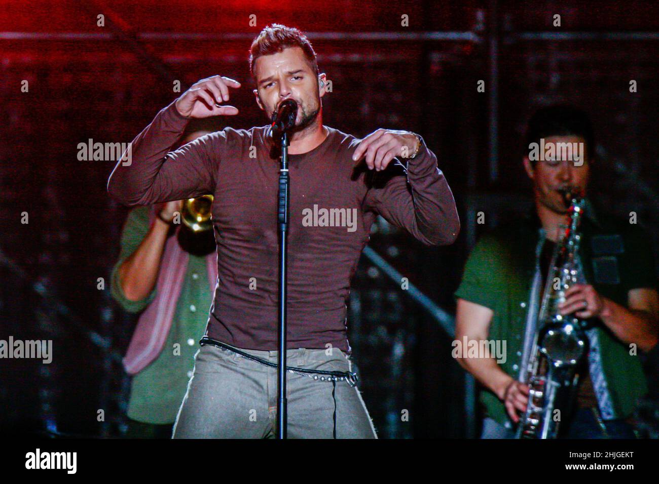 Ricky Martin, Puerto Rican singer in concert at the 2008 Expoforum in ...