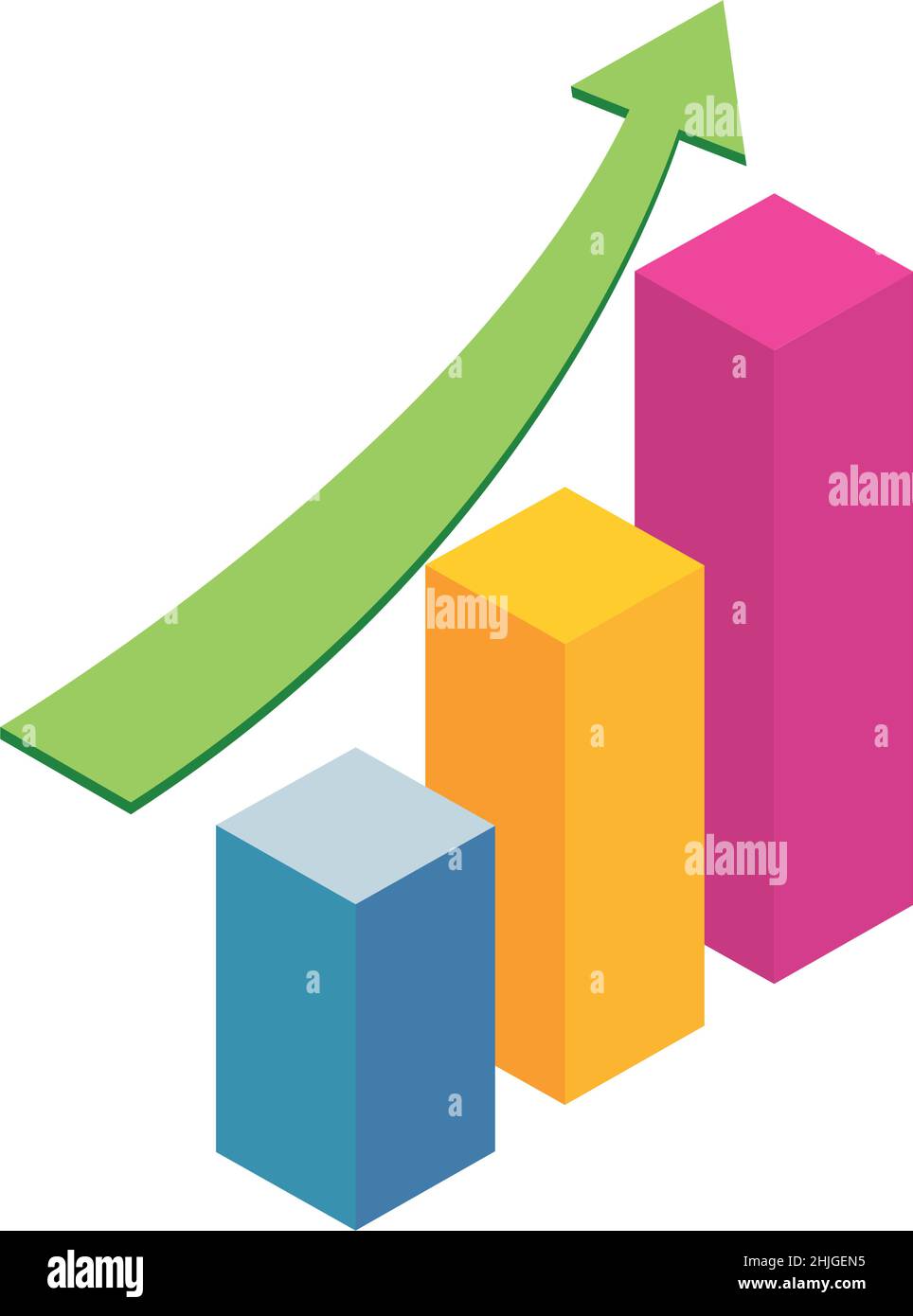 colored bar graph and arrow Stock Vector Image & Art - Alamy