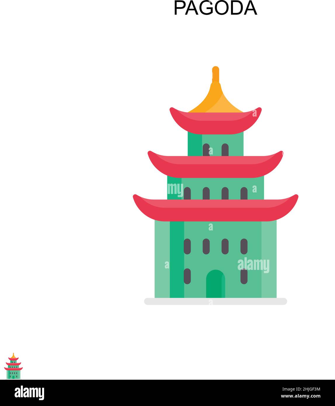 Pagoda Simple vector icon. Illustration symbol design template for web ...