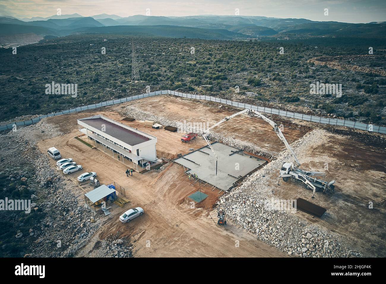 Aerial view of construction site Stock Photo - Alamy