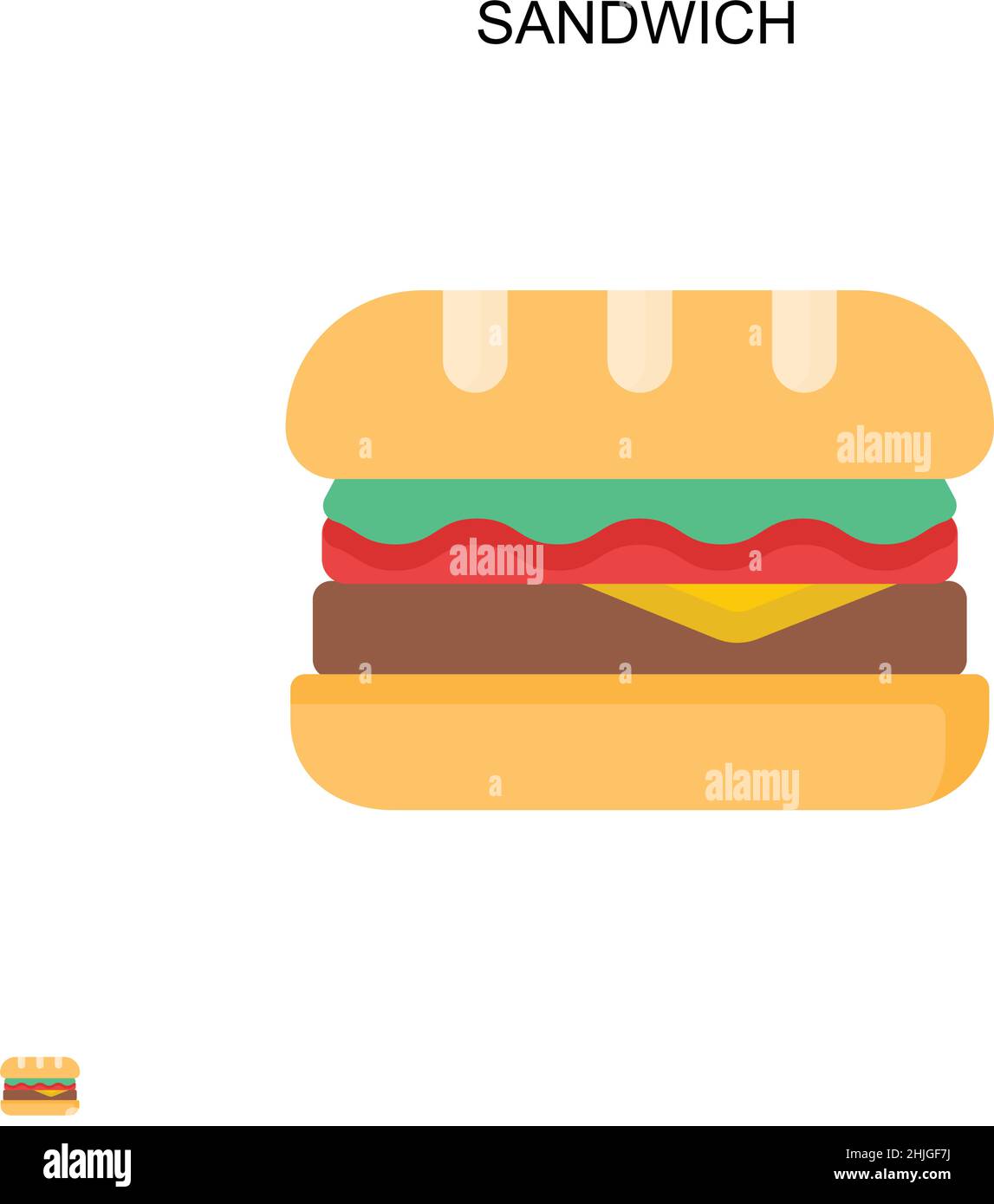 Sandwich Simple vector icon. Illustration symbol design template for ...