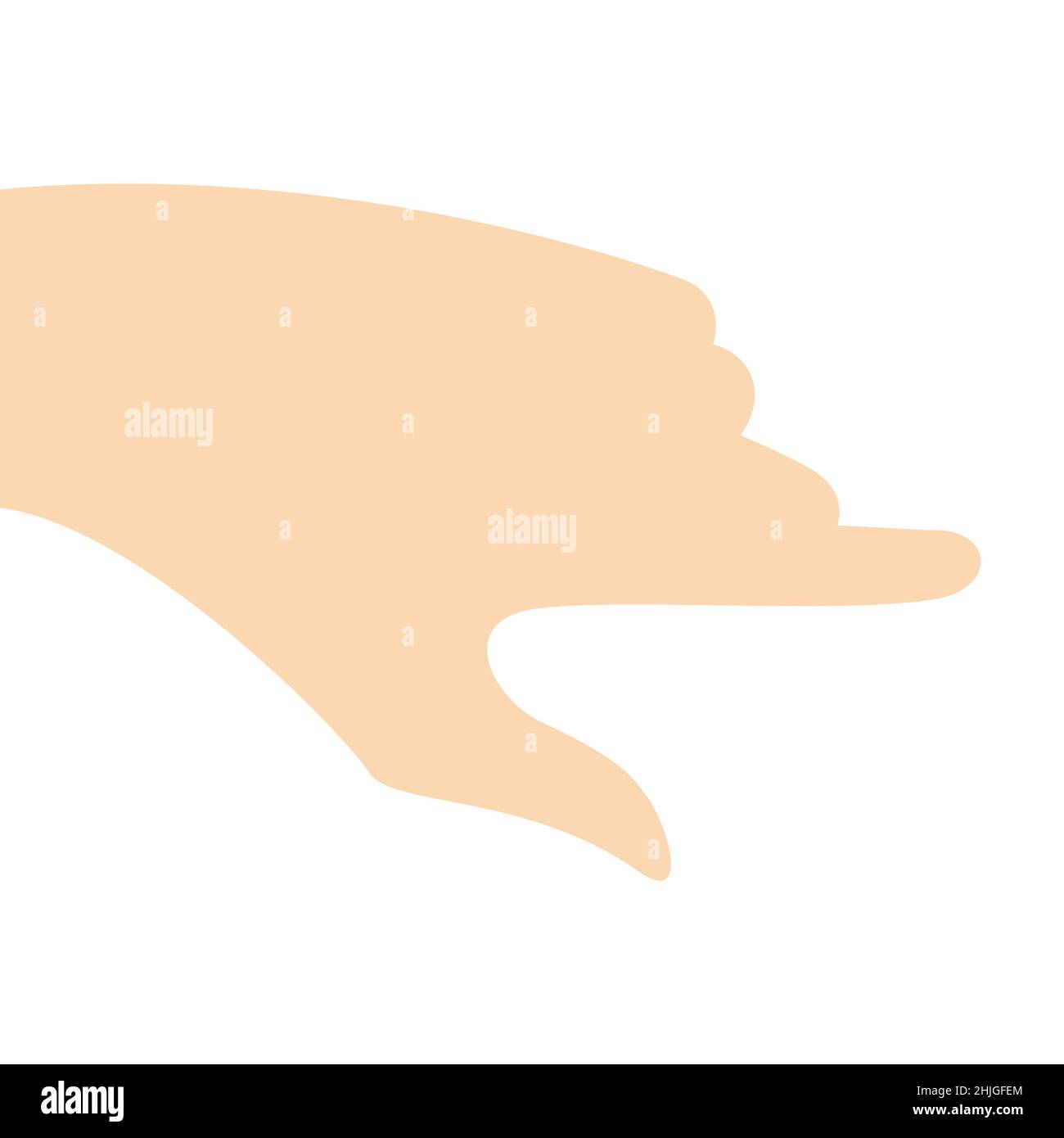 Skin color arrow hand pointing finger sign. Flat vector illustration ...