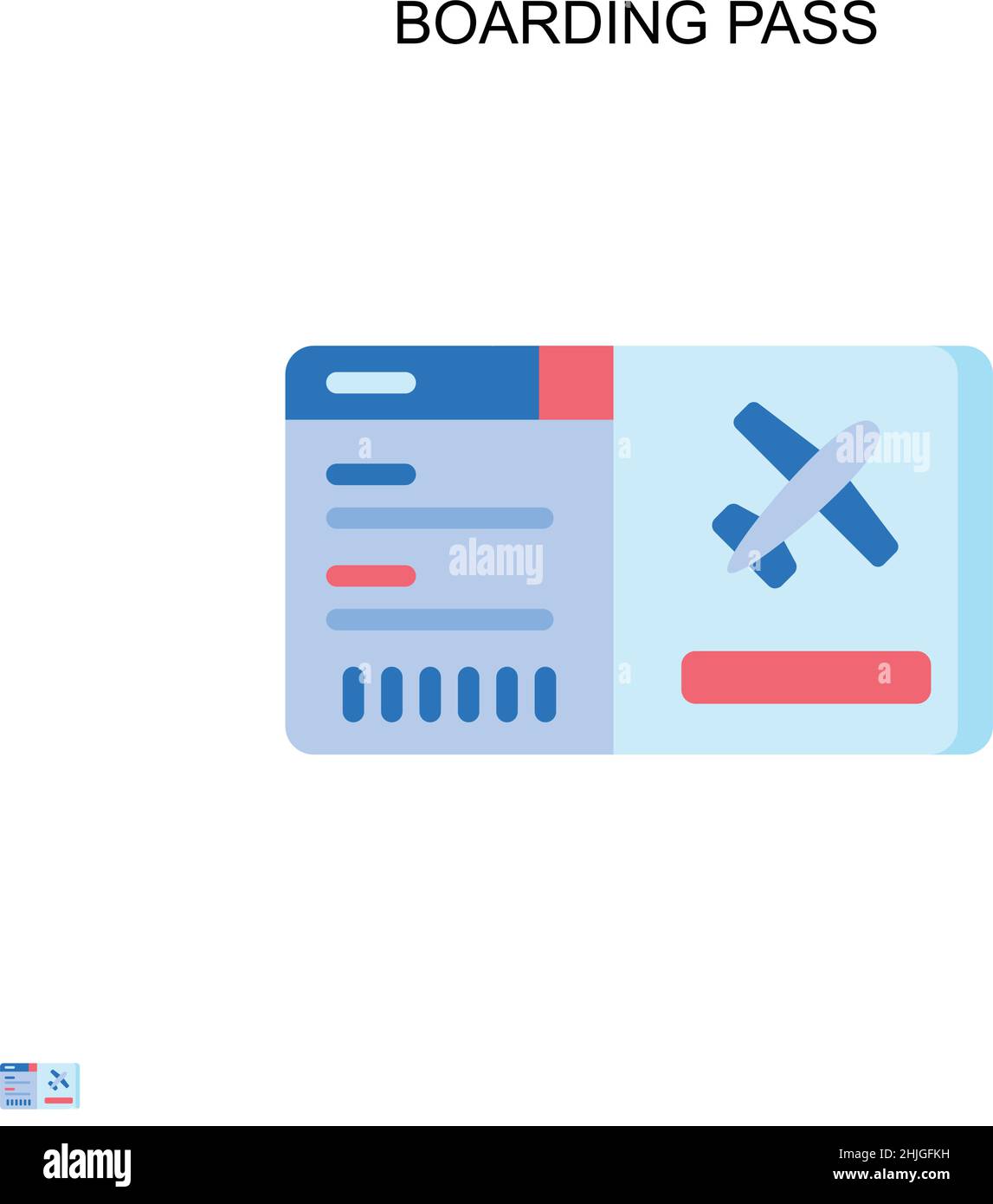 Boarding pass Simple vector icon. Illustration symbol design template ...