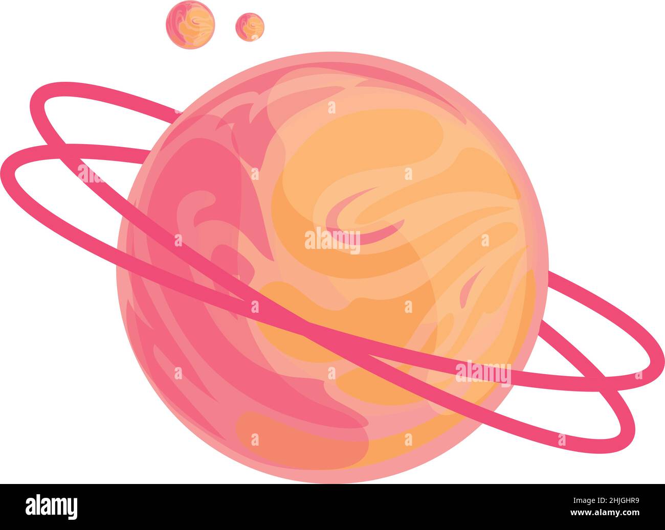 pink planet with two rings Stock Vector Image & Art - Alamy