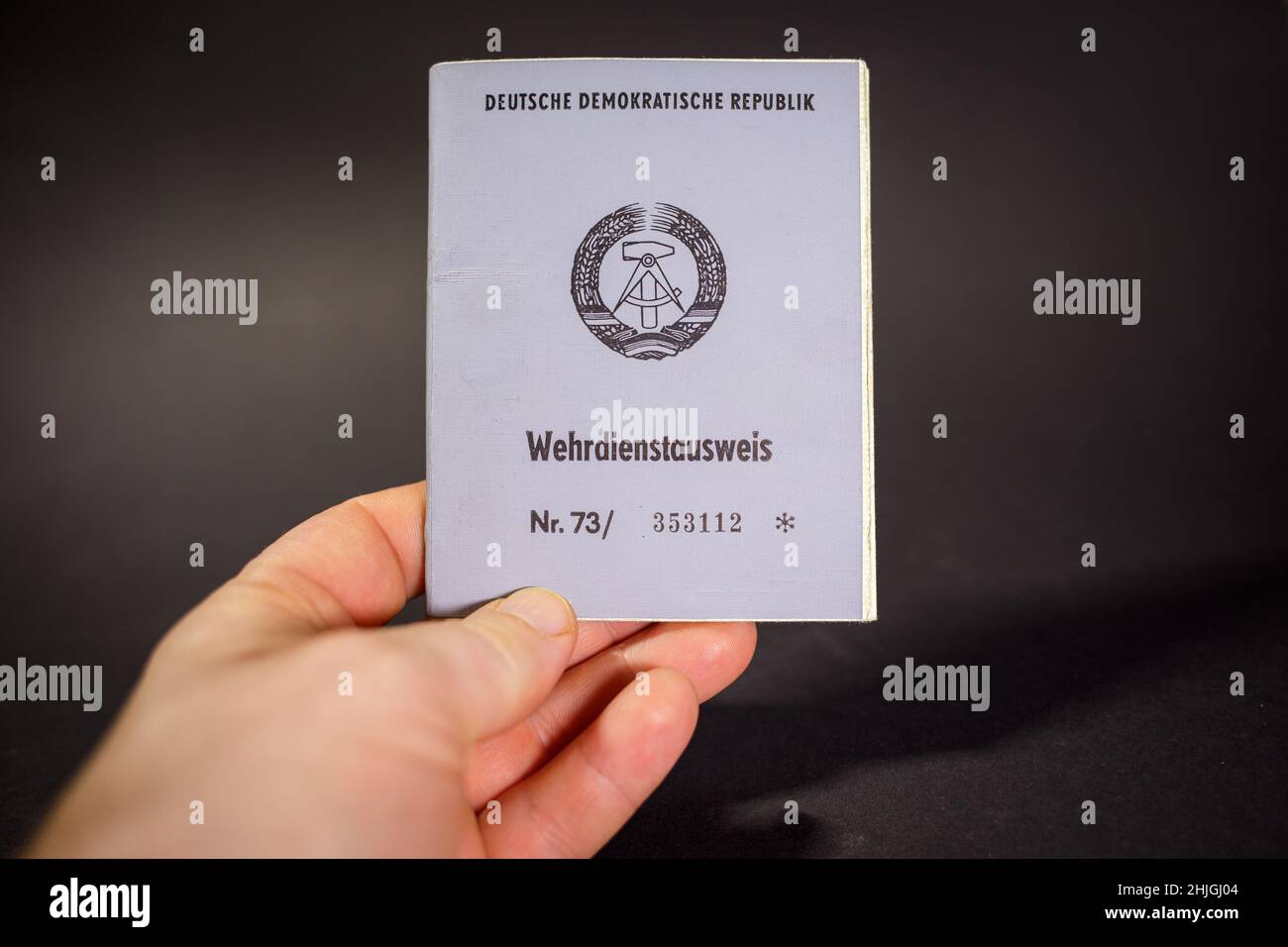 an old military ID card of the German Democratic Republic Stock Photo ...