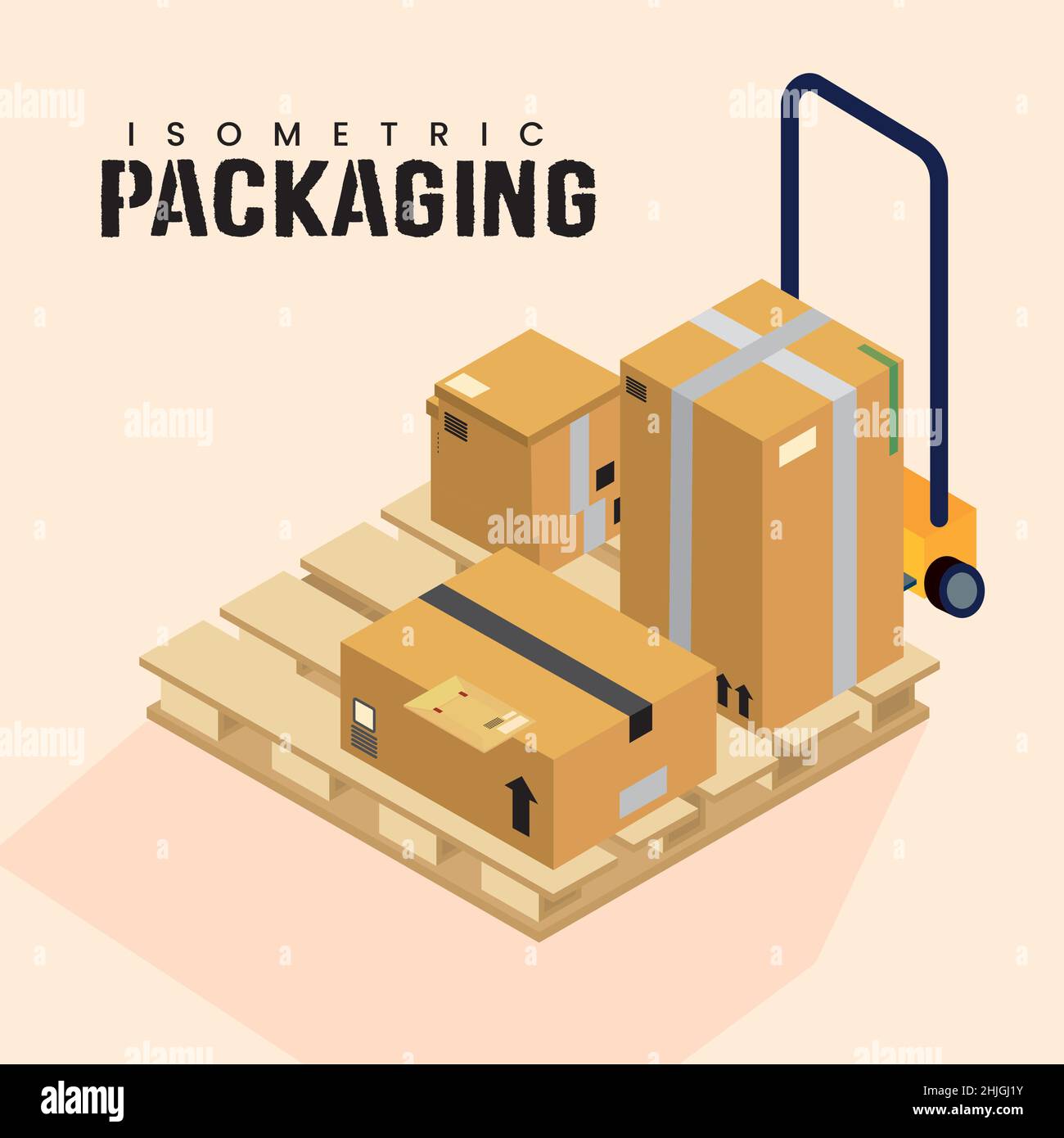 Hand cart cardboard boxes Stock Vector Images - Alamy