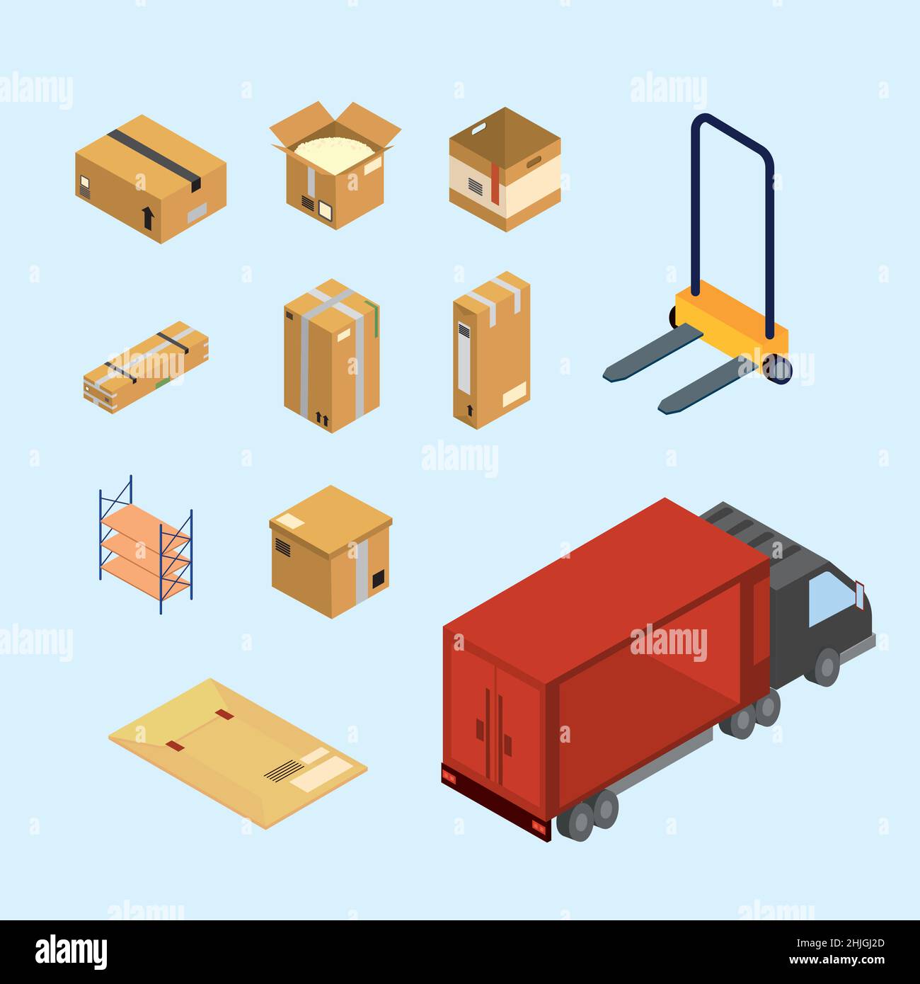set of delivery packaging items Stock Vector Image & Art - Alamy
