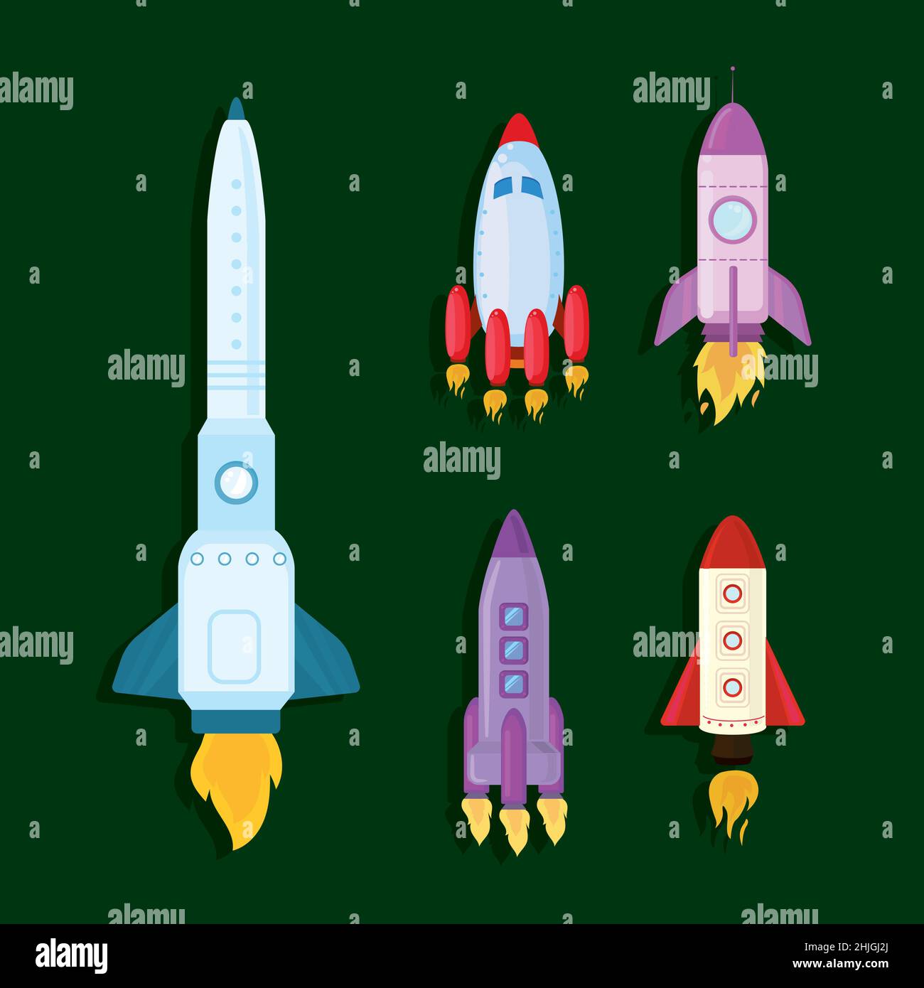Fired rockets Stock Vector Images - Alamy