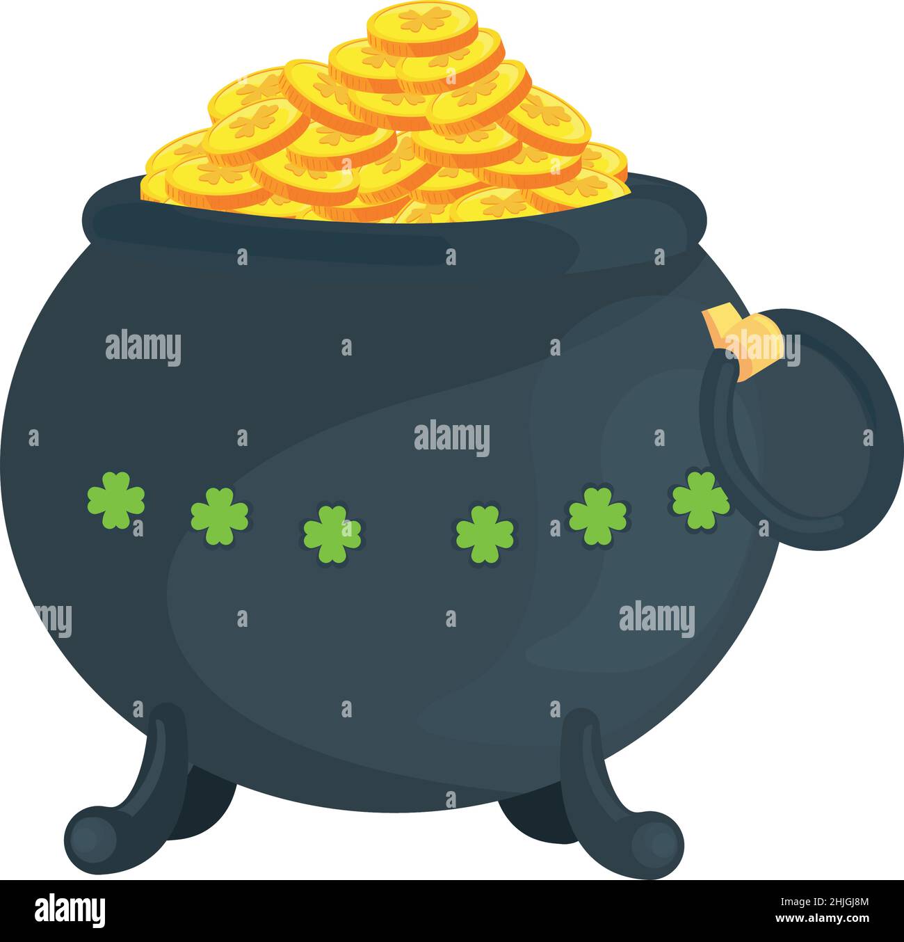 gold pot design with clovers Stock Vector Image & Art - Alamy