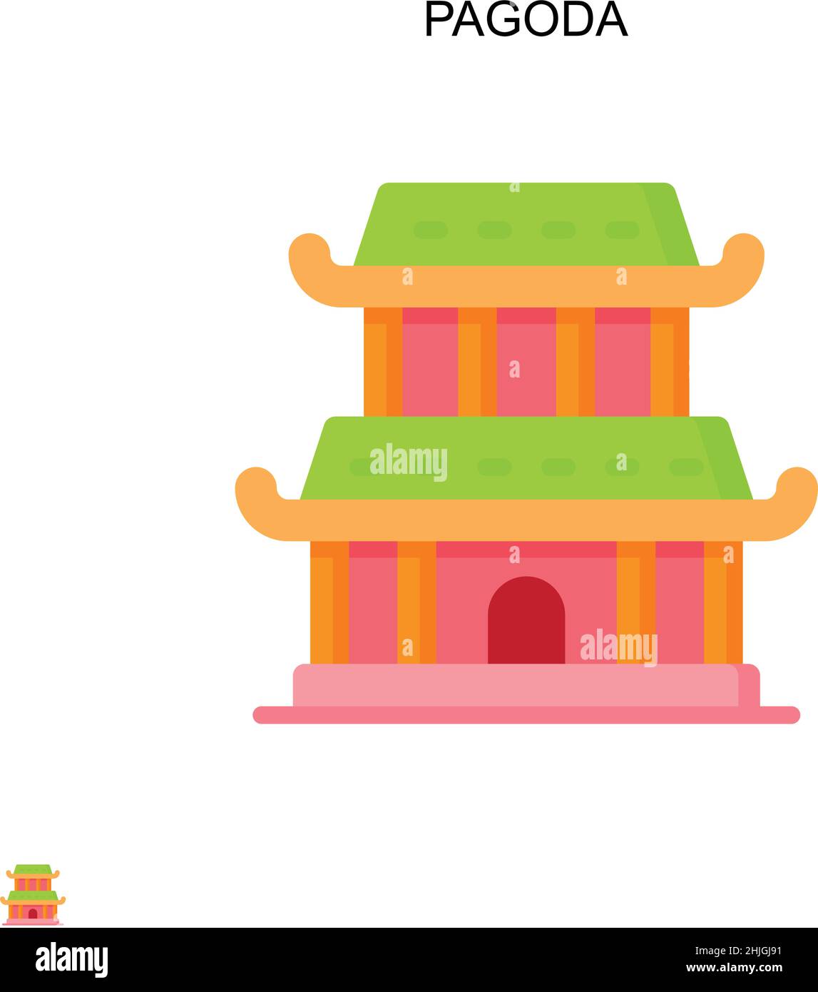 Pagoda Simple vector icon. Illustration symbol design template for web ...