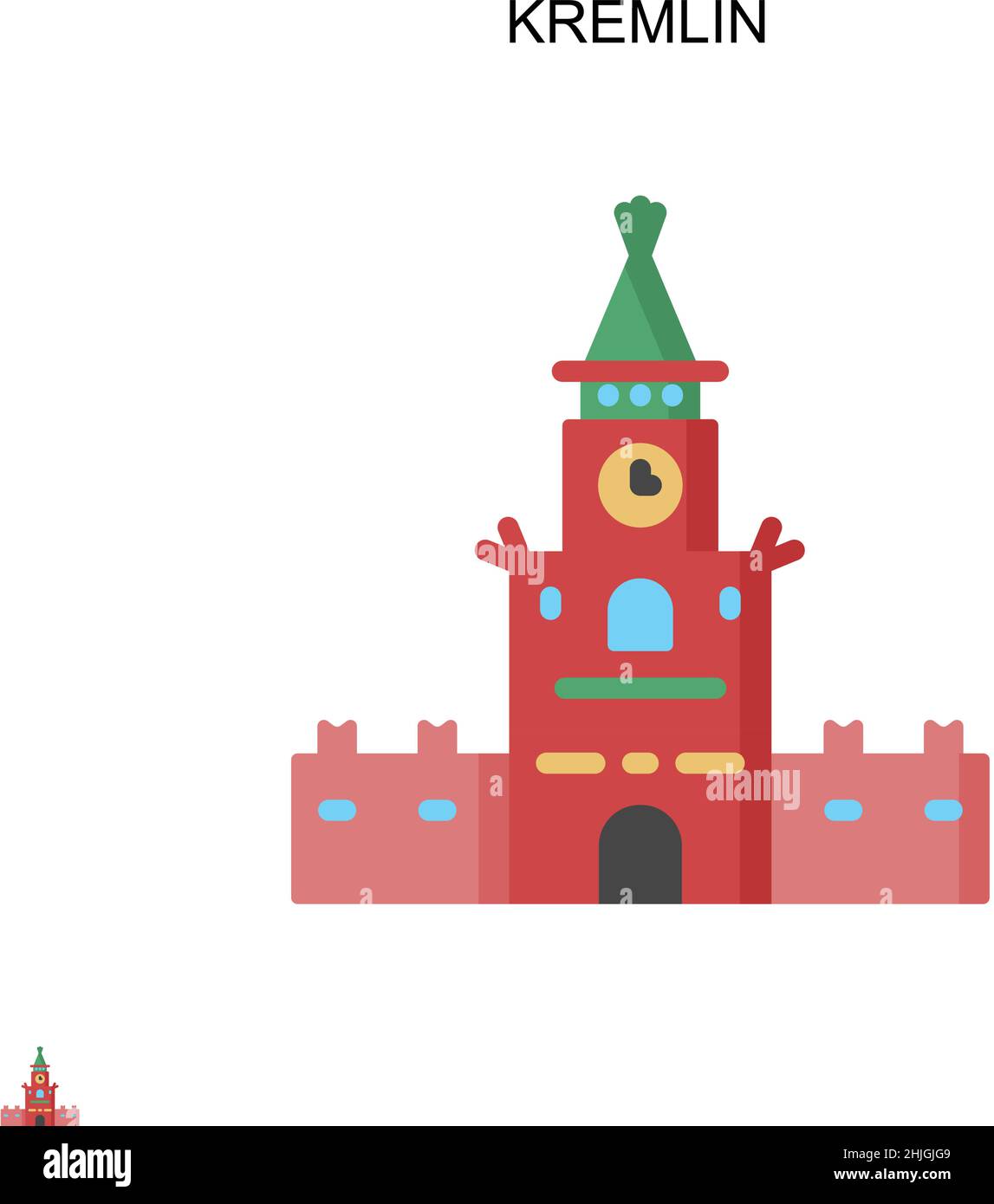 Kremlin Simple vector icon. Illustration symbol design template for web ...