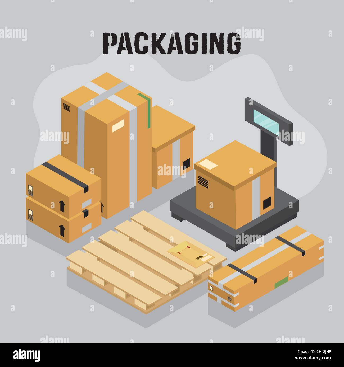 isometric packaging design with boxes Stock Vector Image & Art - Alamy