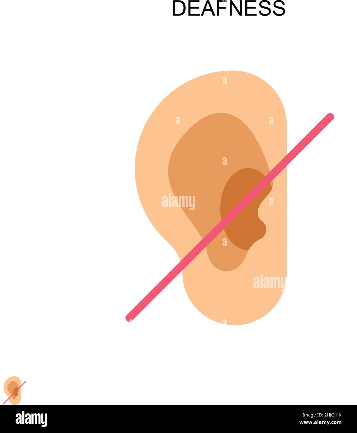 Deafness Simple vector icon. Illustration symbol design template for ...