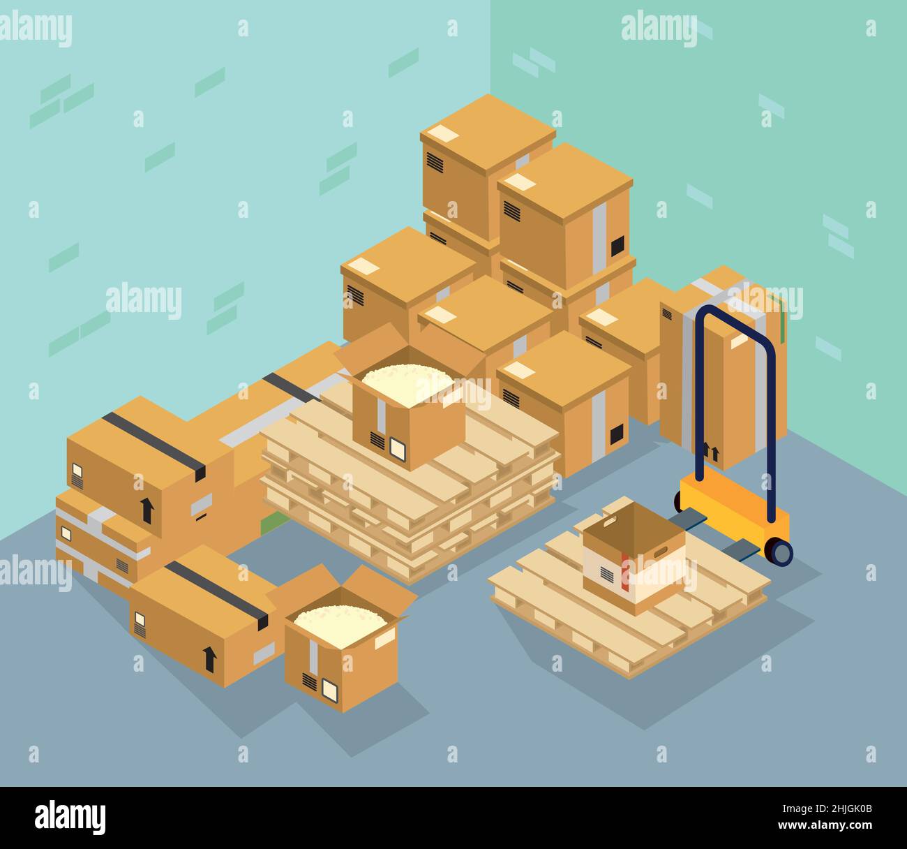 isometric packaging illustration with boxes Stock Vector Image & Art ...