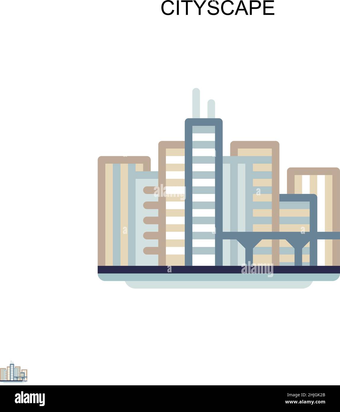 Cityscape Simple vector icon. Illustration symbol design template for ...