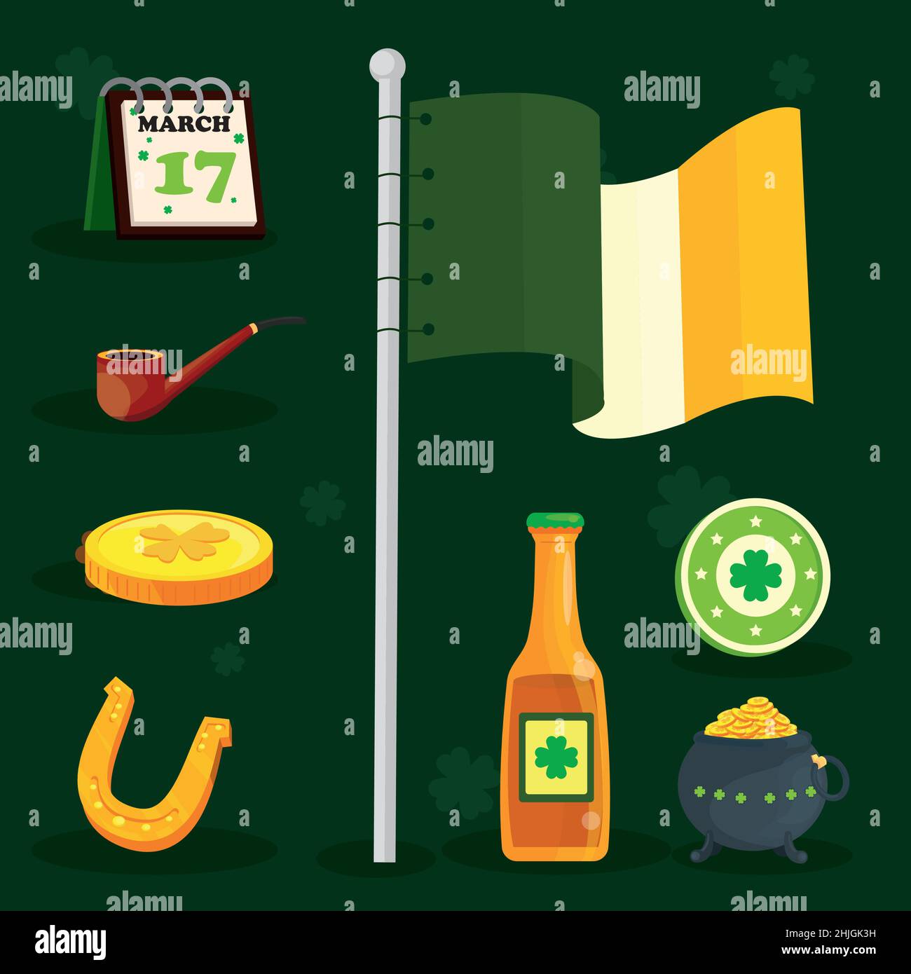 St patricks day icons irish flag hi-res stock photography and images ...