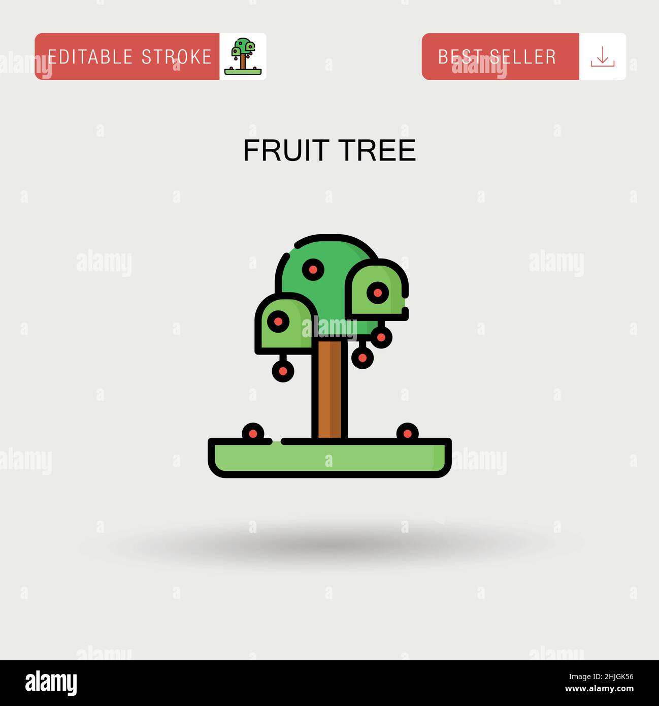 Sunny fruit tree Stock Vector Images - Alamy