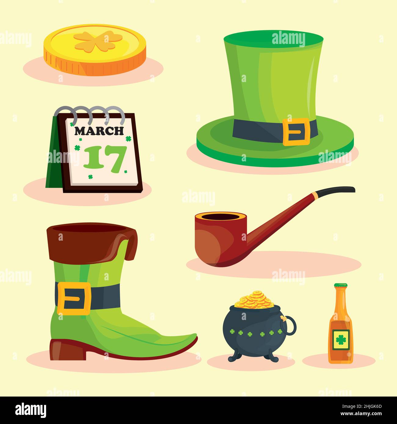 set of seven st patricks day items Stock Vector Image & Art - Alamy