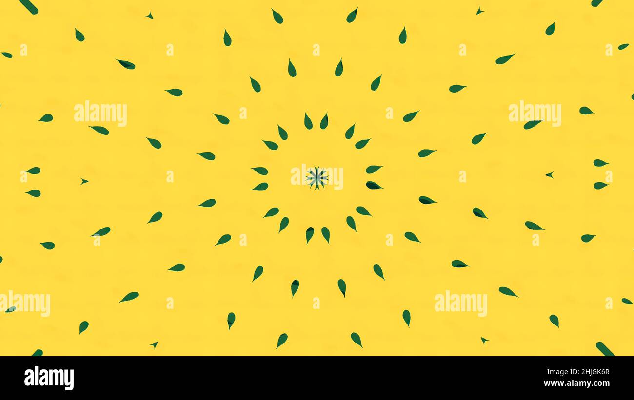 Cute cartoon animation of the small green leaves rotating in ...