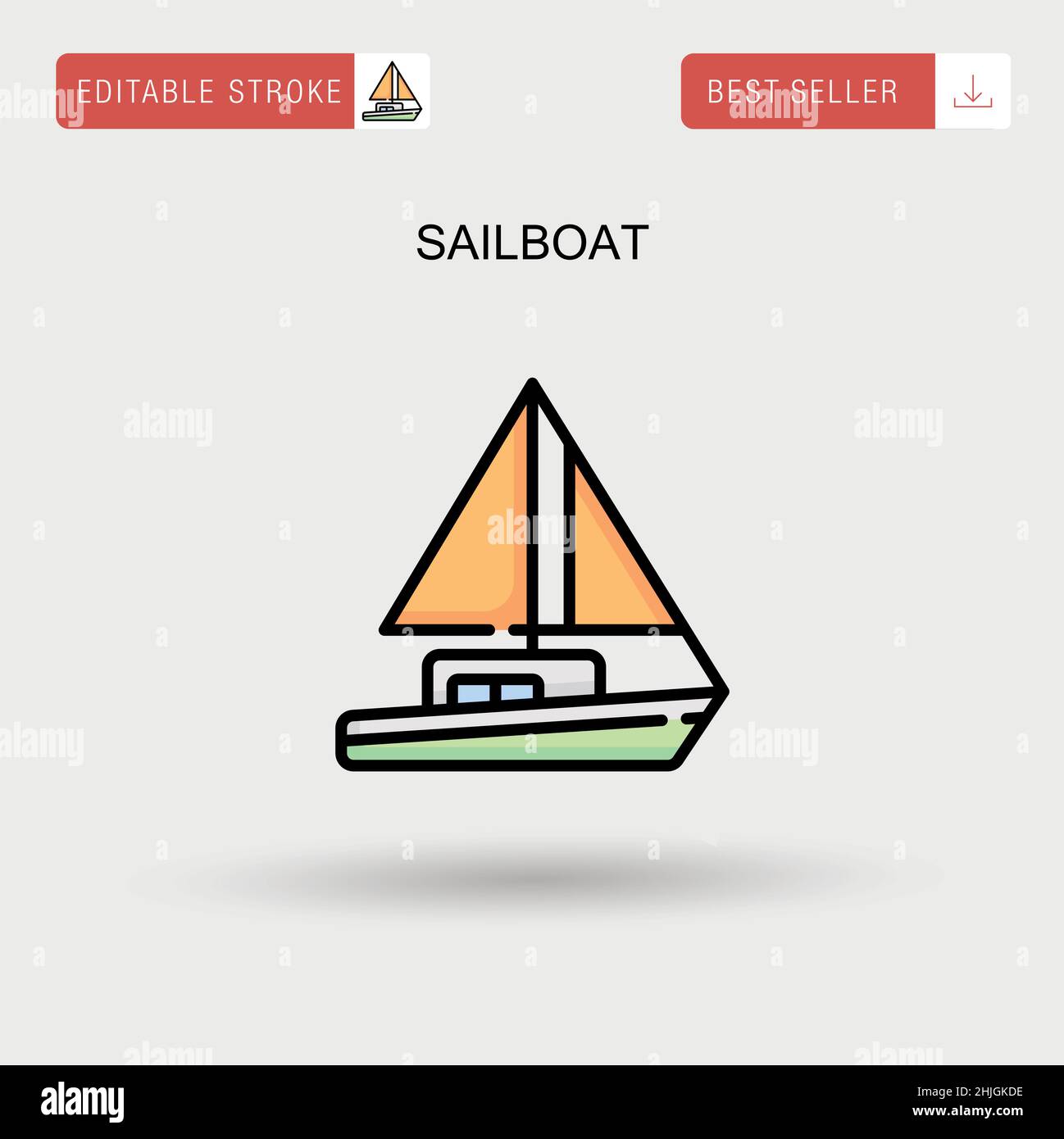 Sailboat Simple vector icon Stock Vector Image & Art - Alamy