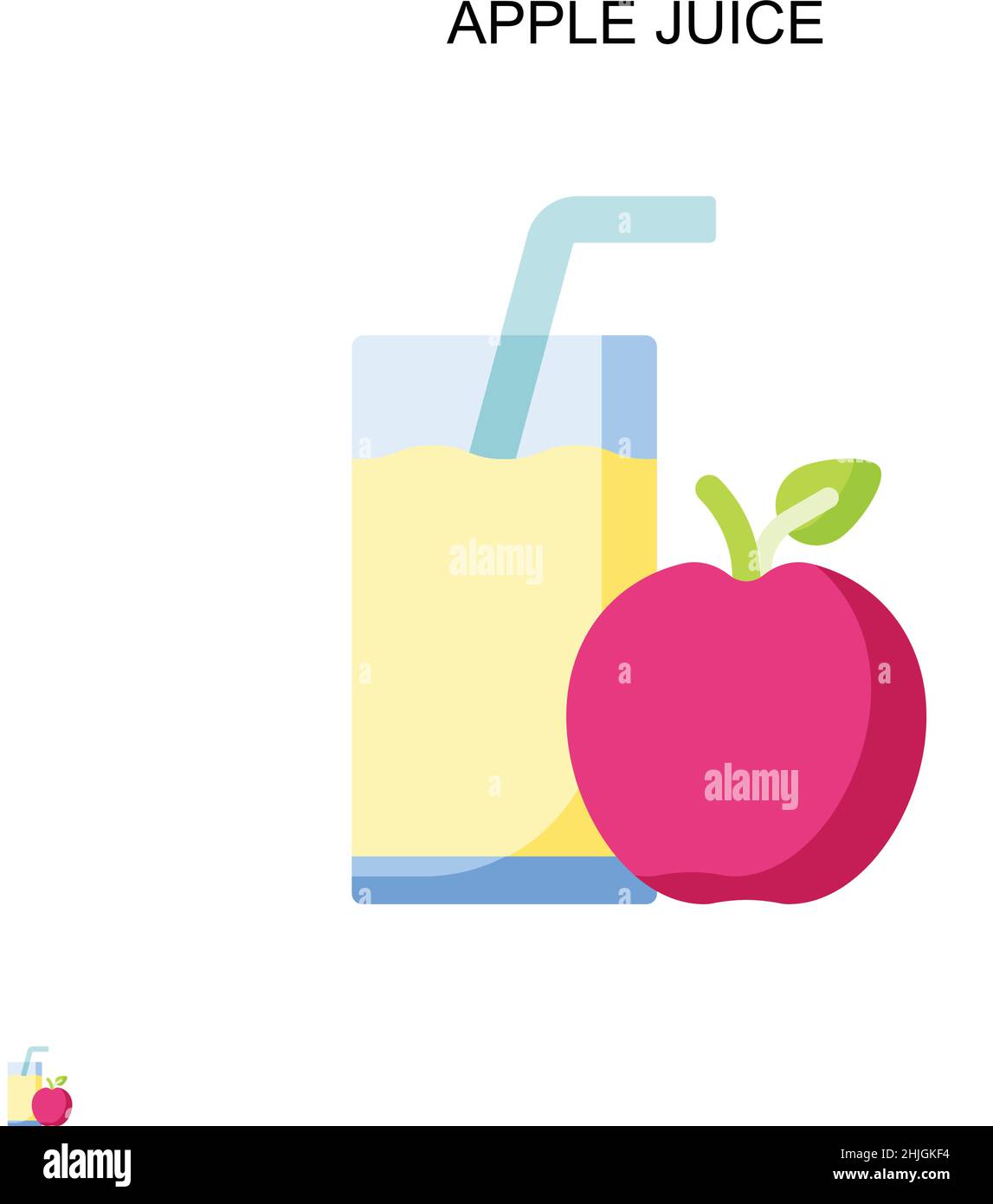 Apple juice Simple vector icon. Illustration symbol design template for ...