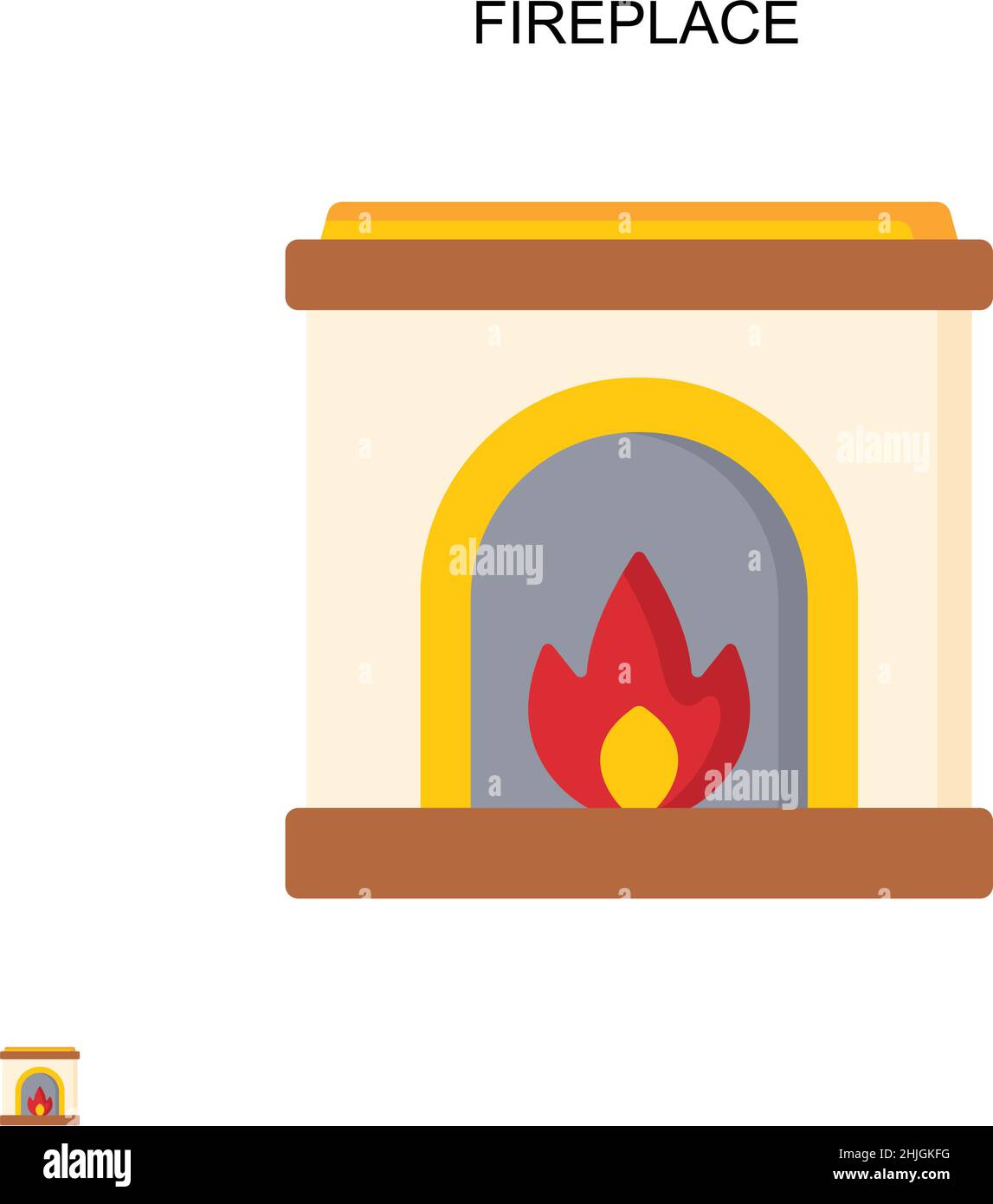 Fireplace Simple vector icon. Illustration symbol design template for ...