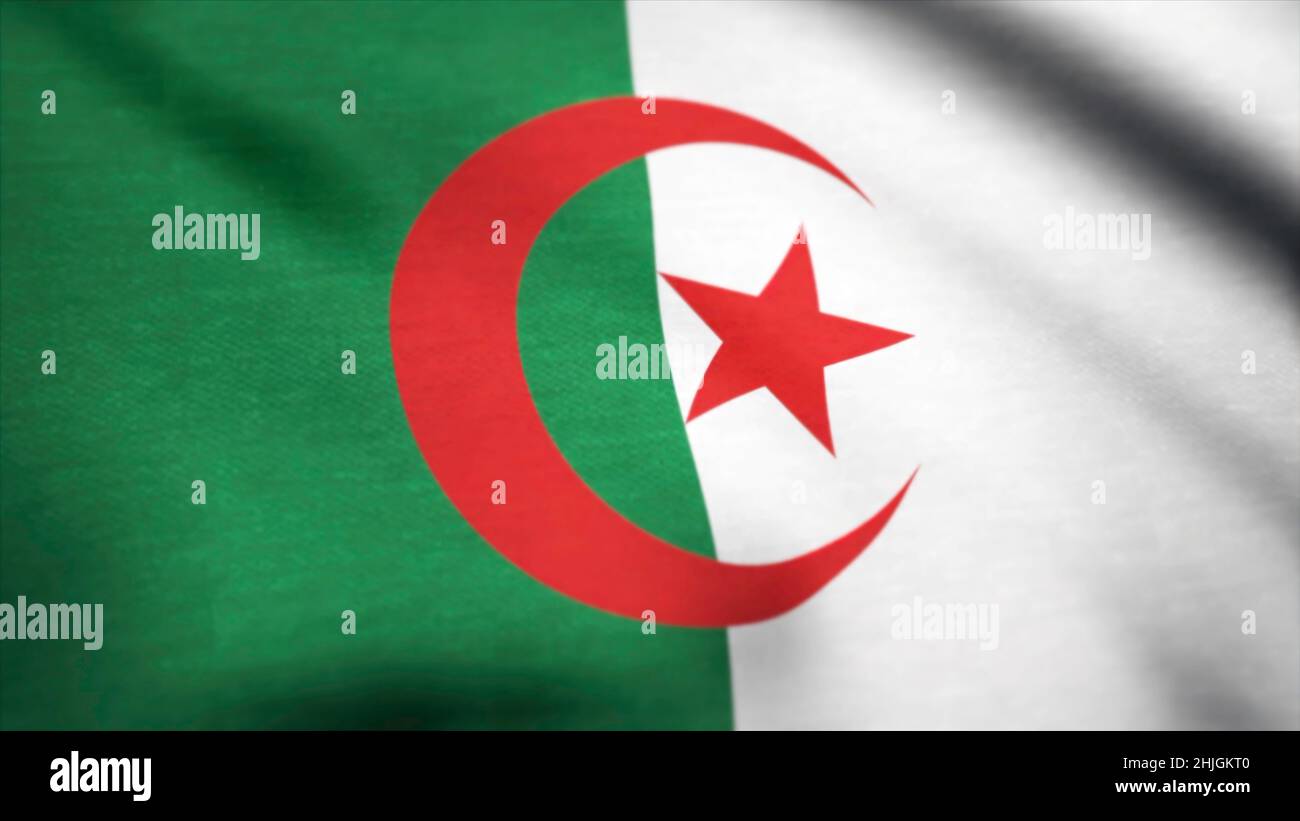 Algeria flag waving animation. Flag of Algeria waving in the wind Stock ...