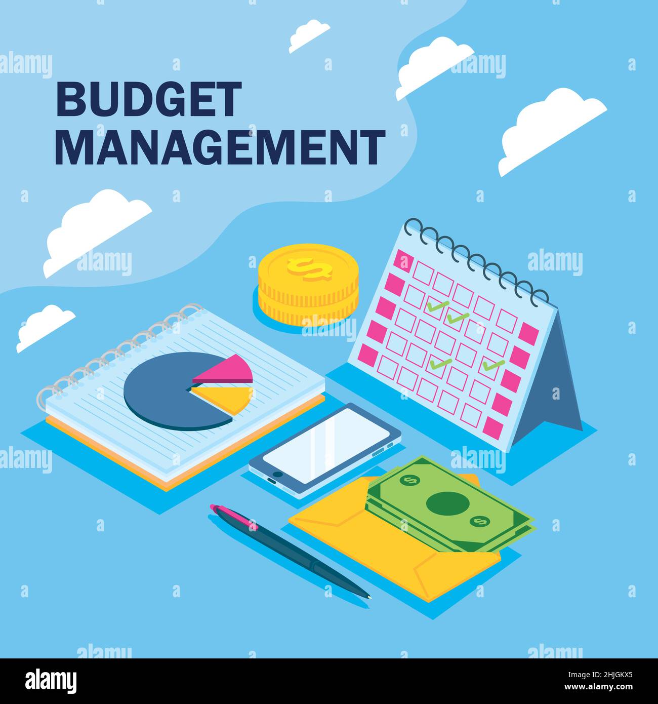 budget management design with items Stock Vector Image & Art - Alamy
