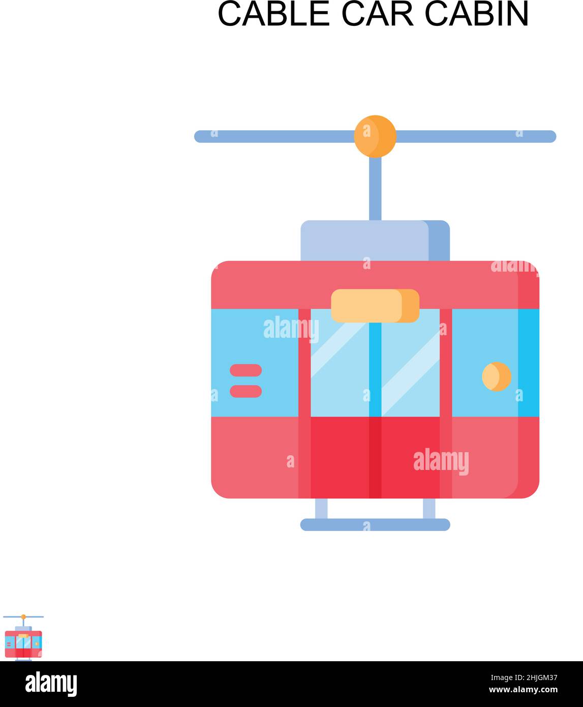 Cable Car Cabin Simple Vector Icon Illustration Symbol Design Template For Web Mobile Ui