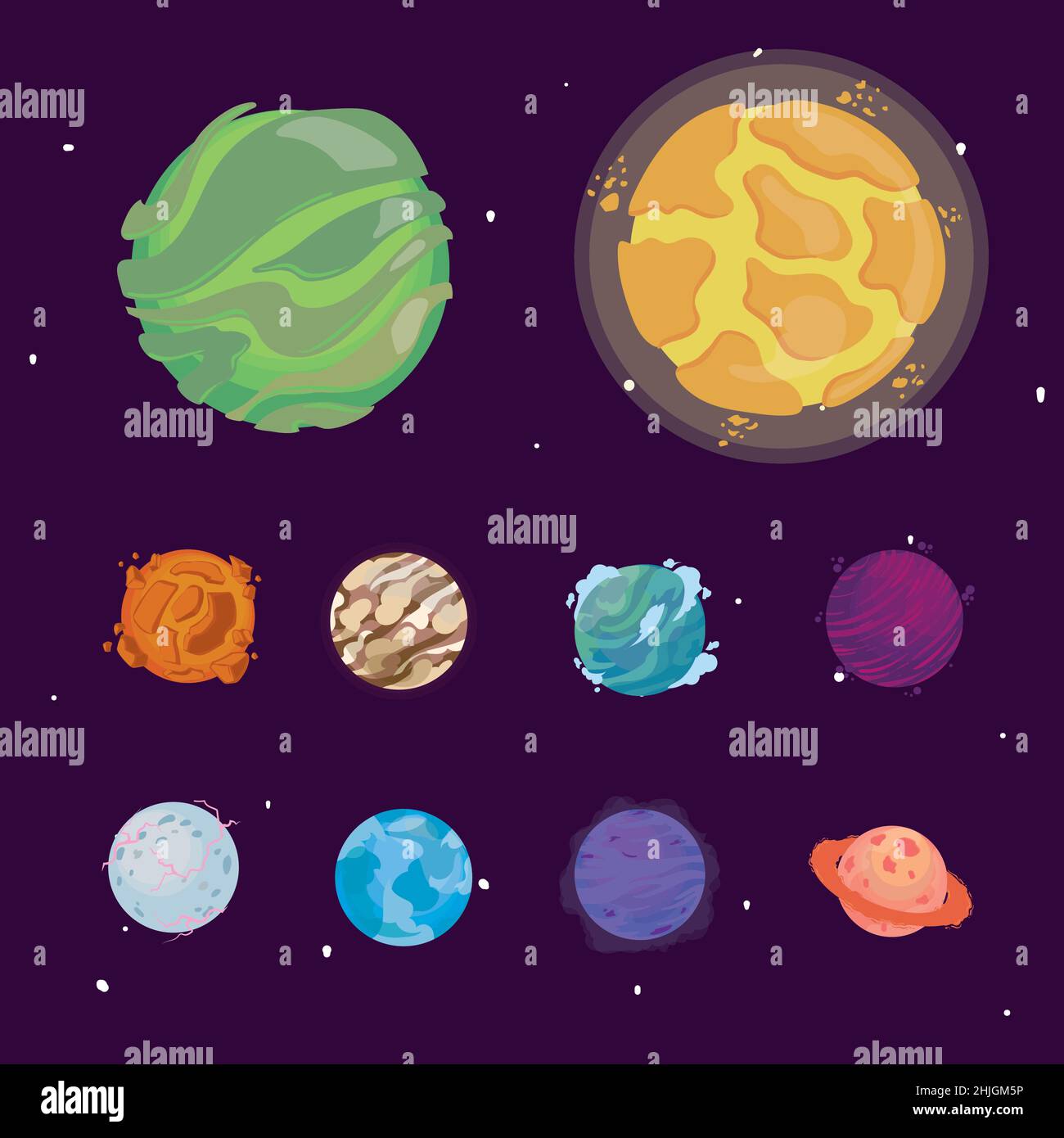 set of ten colored planets Stock Vector Image & Art - Alamy