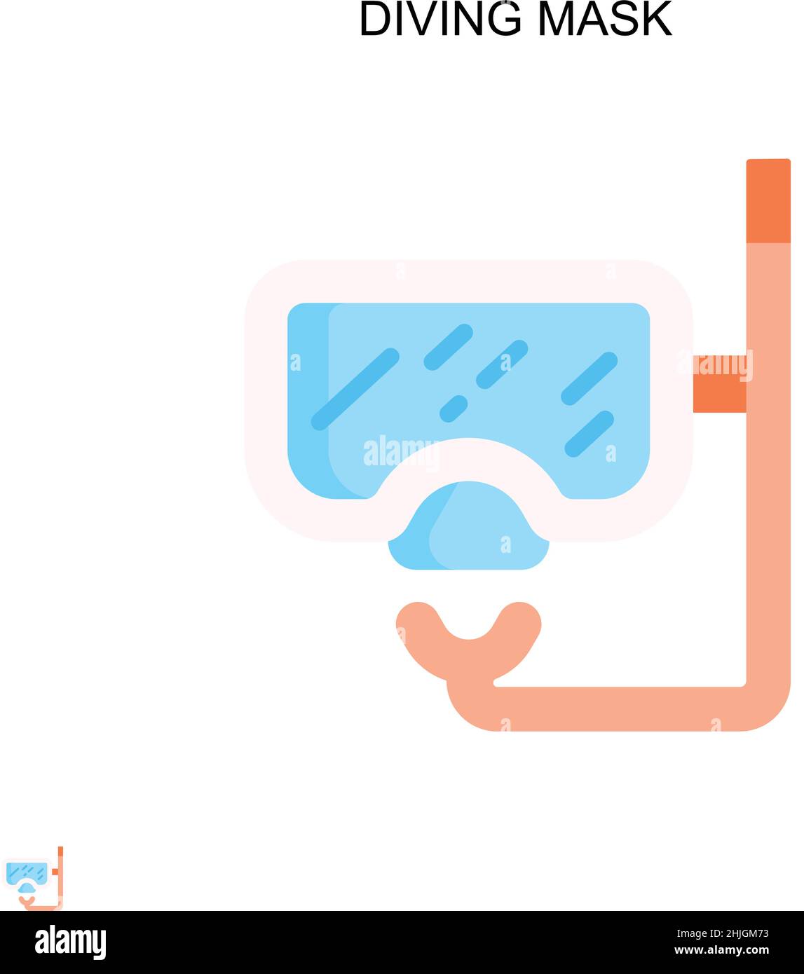 Diving mask Simple vector icon. Illustration symbol design template for ...