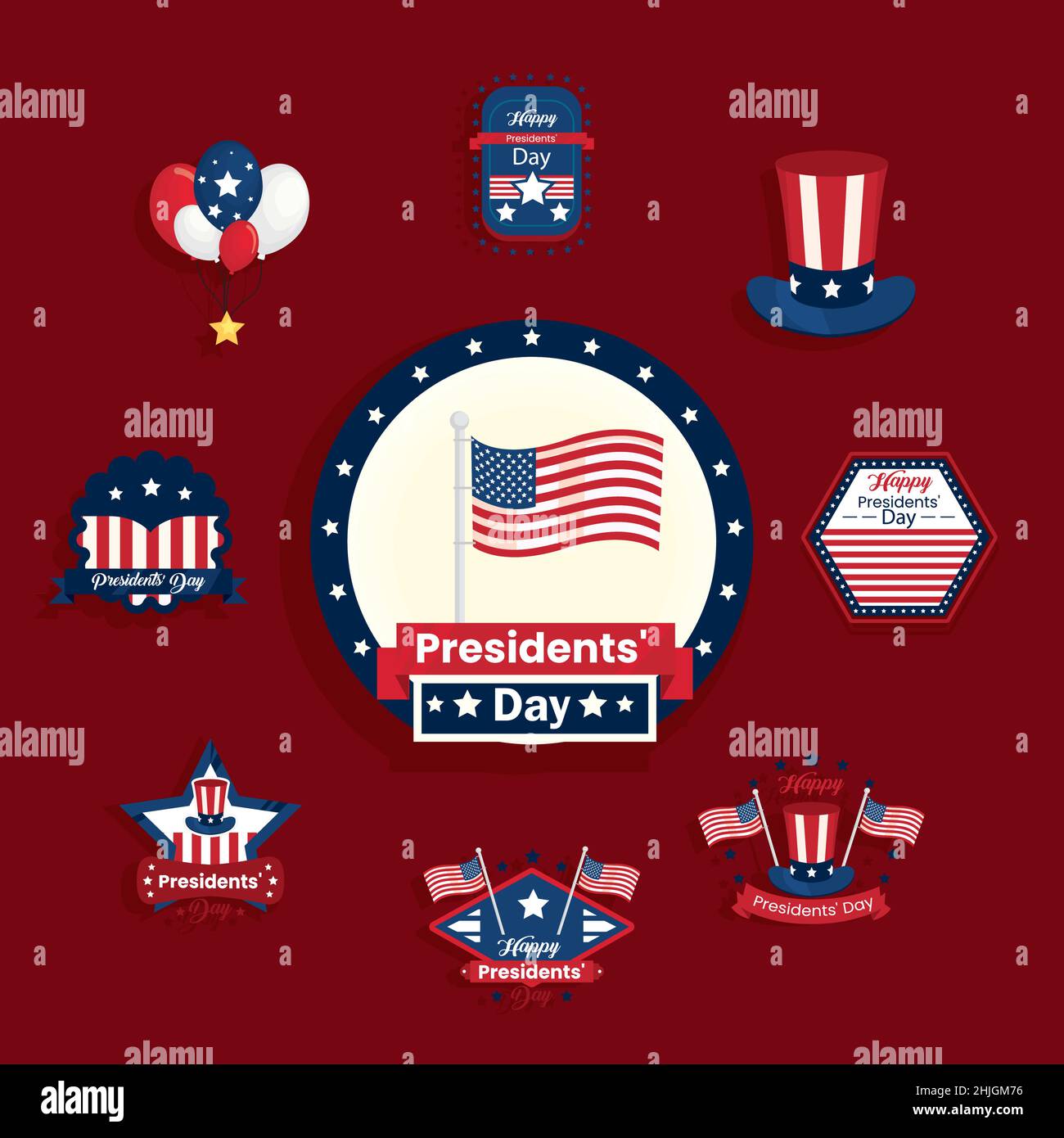 set of president day items Stock Vector Image & Art - Alamy
