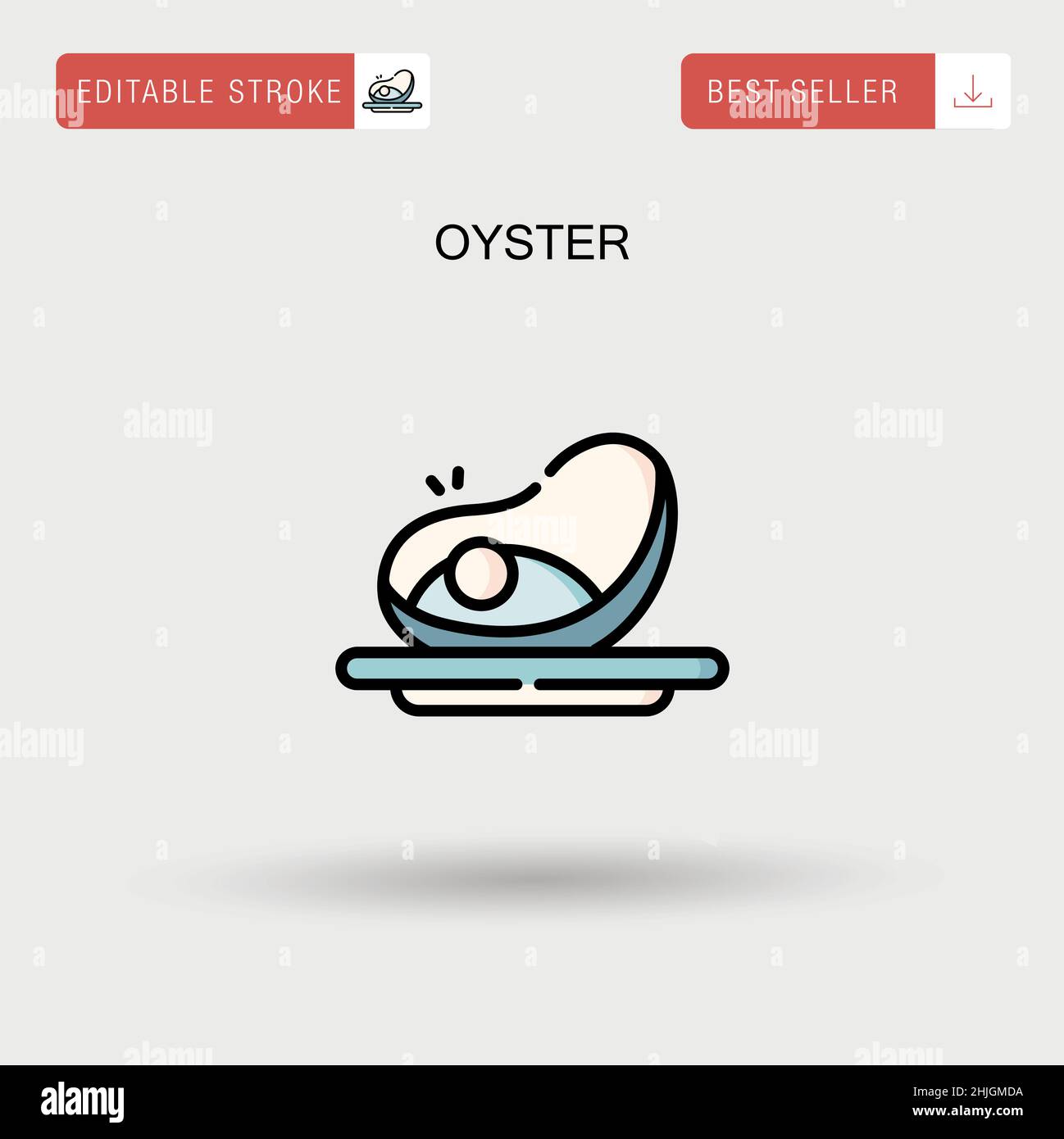 Open oyster shell black Stock Vector Images - Alamy