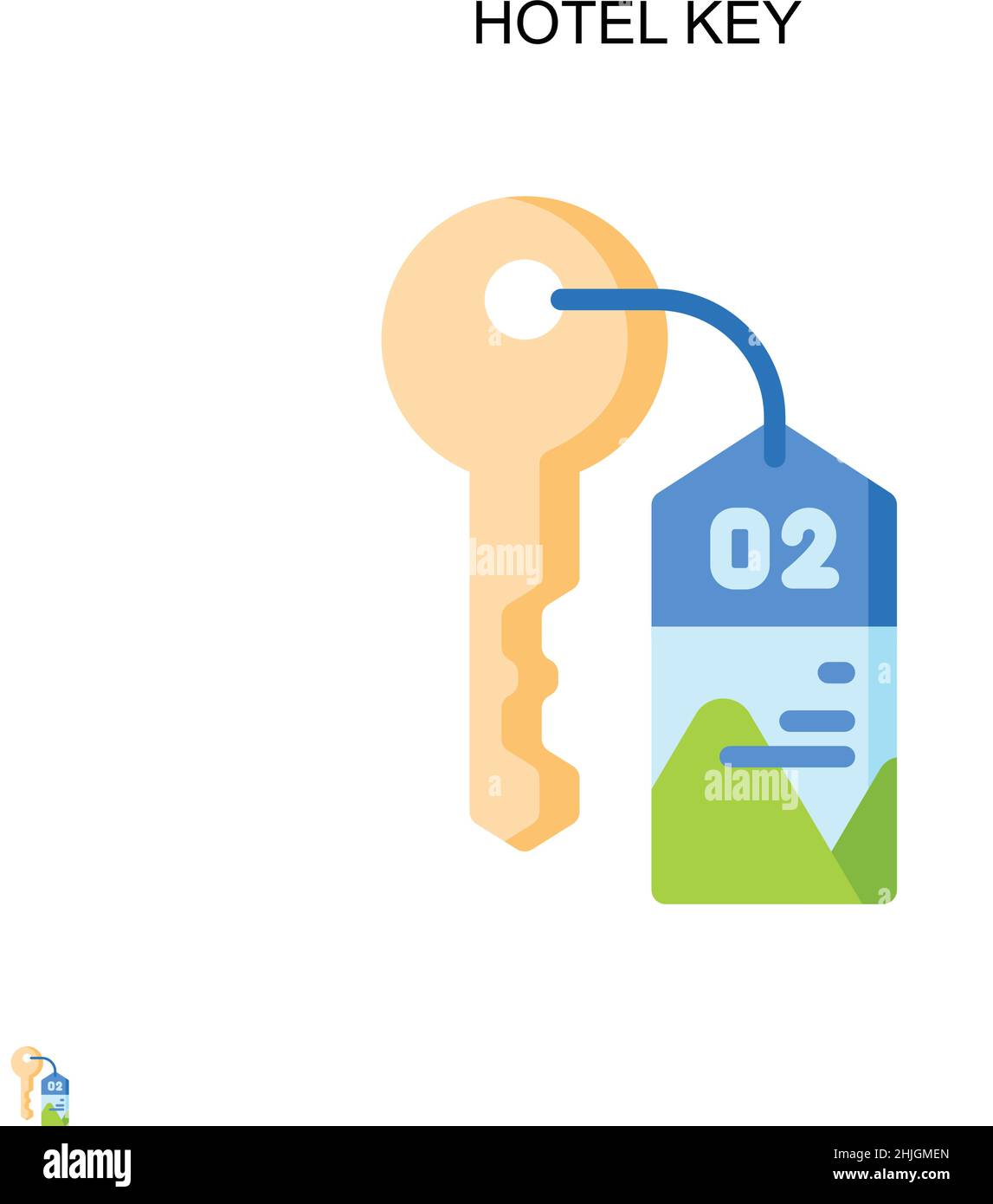 Hotel key Simple vector icon. Illustration symbol design template for ...