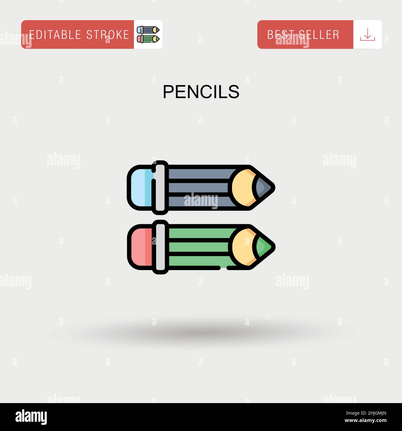 Pencils Simple vector icon Stock Vector Image & Art - Alamy