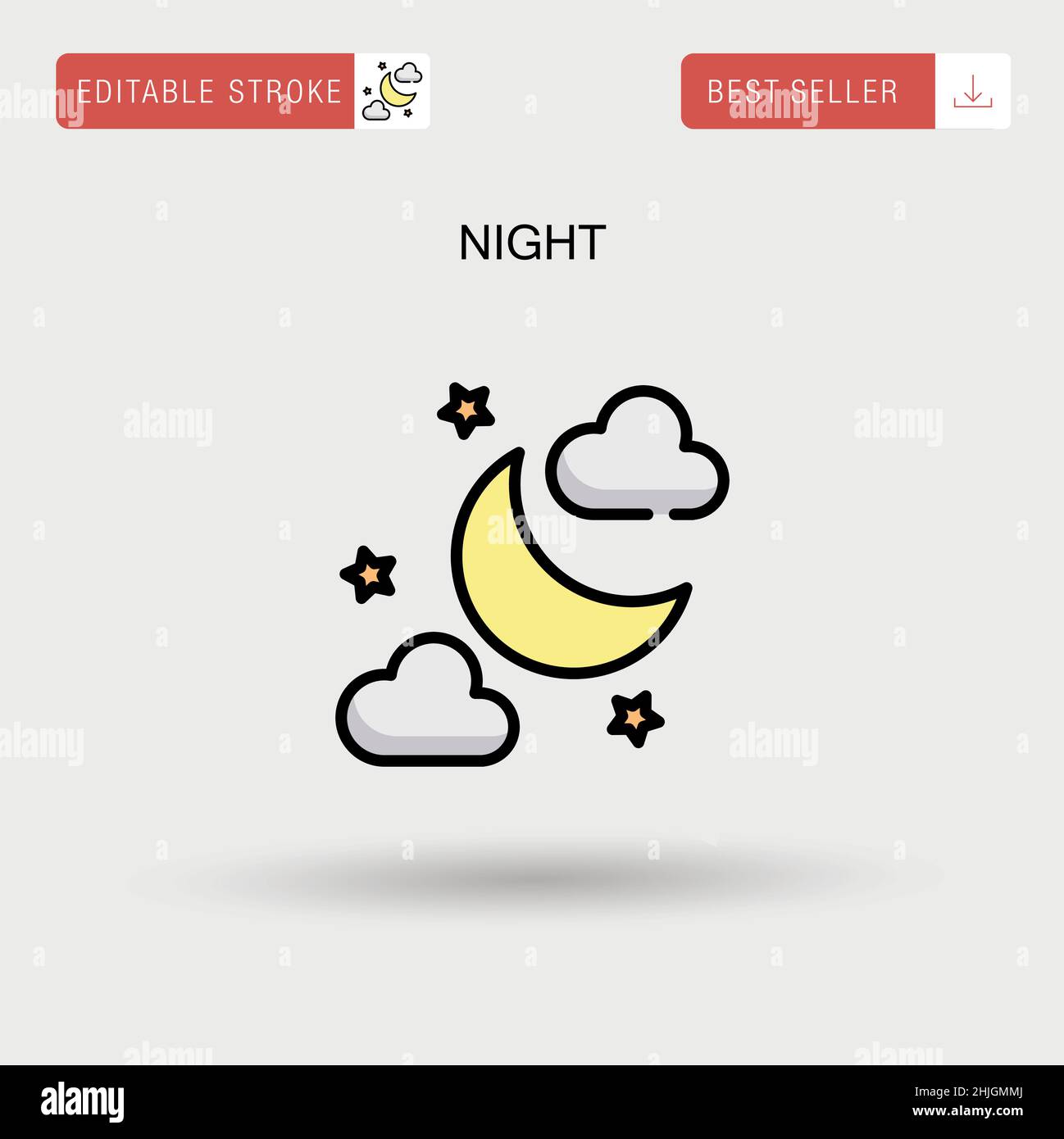 Night Simple vector icon Stock Vector Image & Art - Alamy