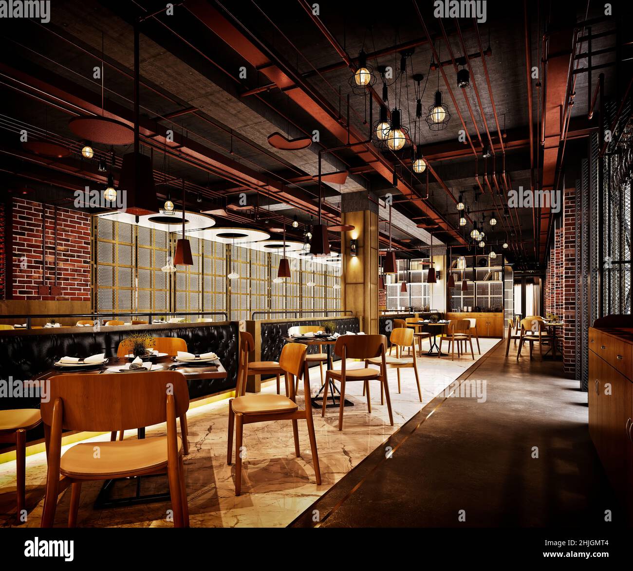 3d render of cafe restaurant Stock Photo - Alamy