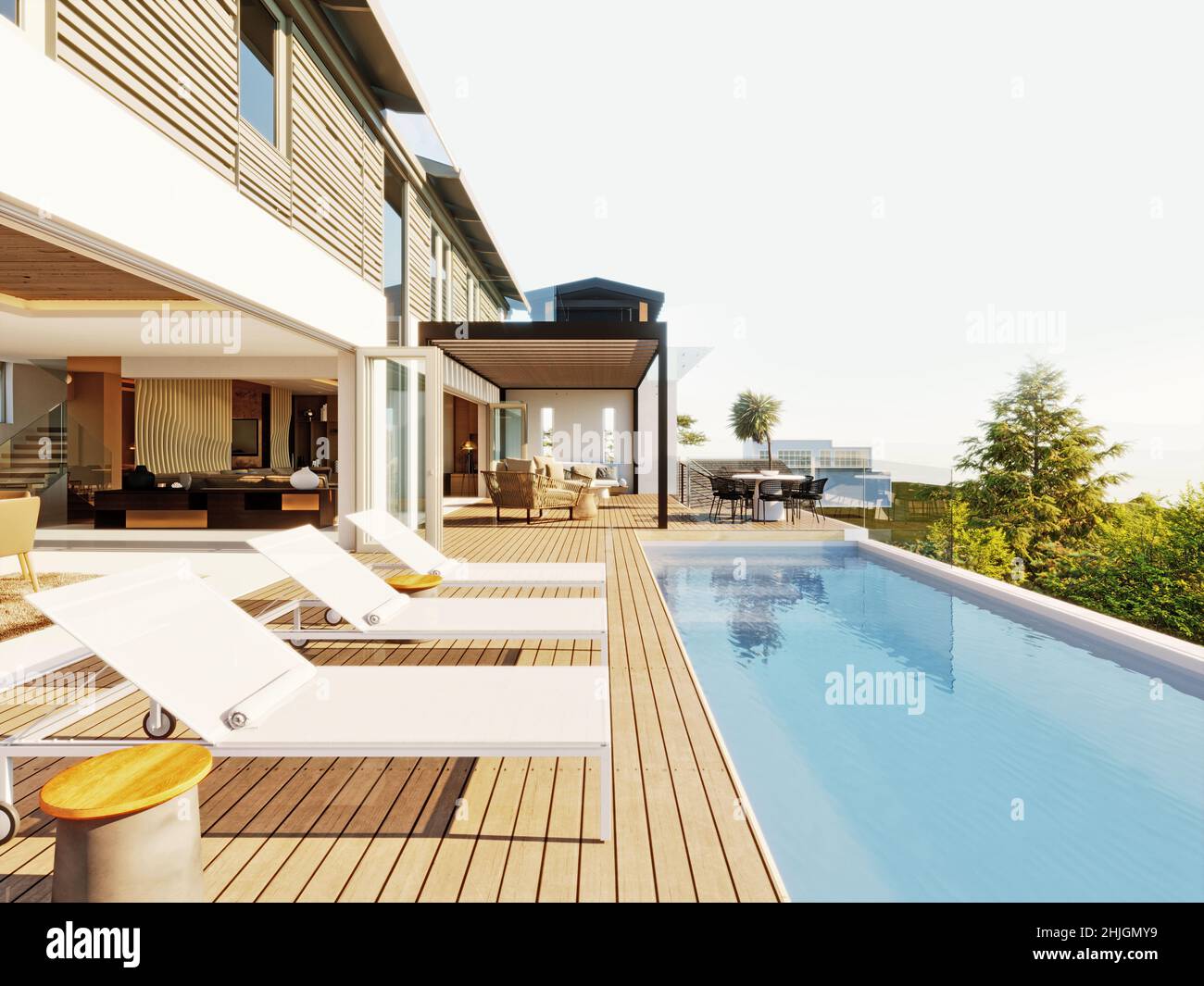 Villa estate swimming pool hi-res stock photography and images - Alamy