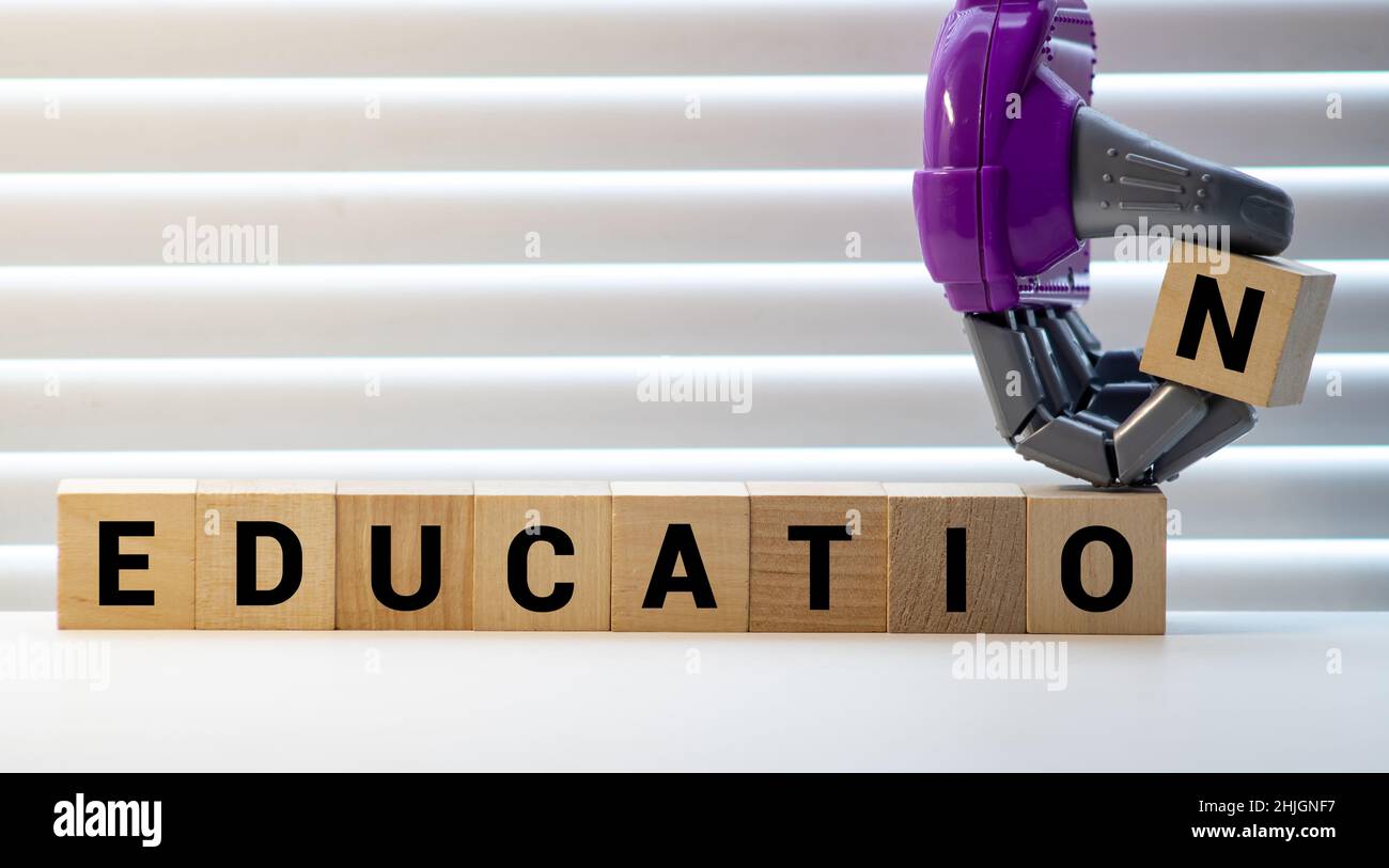 Education - word from wooden blocks with letters, education concept on ...