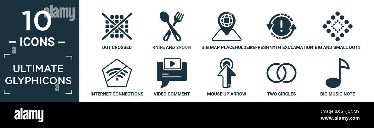 filled ultimate glyphicons icon set. contain flat dot crossed, knife ...