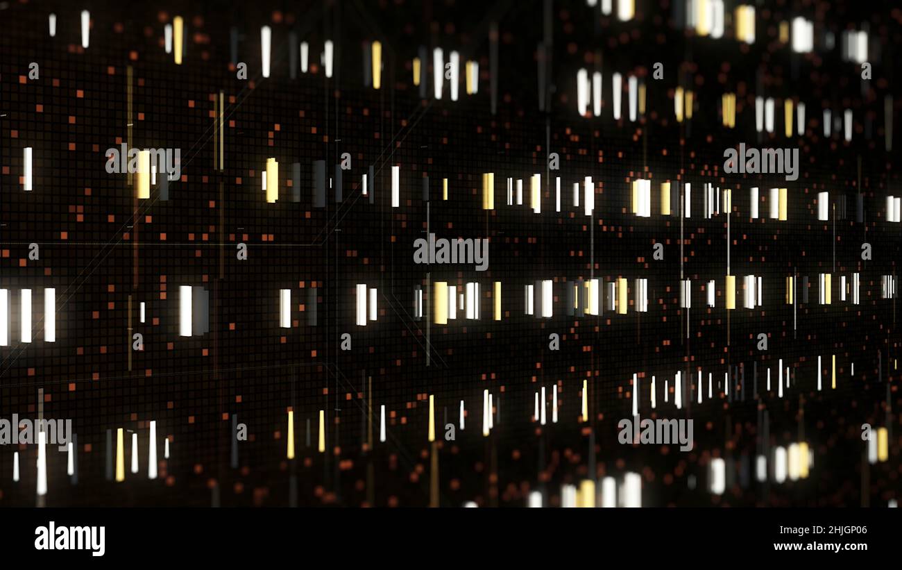 3D electronic background with moving neon stripes. Animation. Neon ...