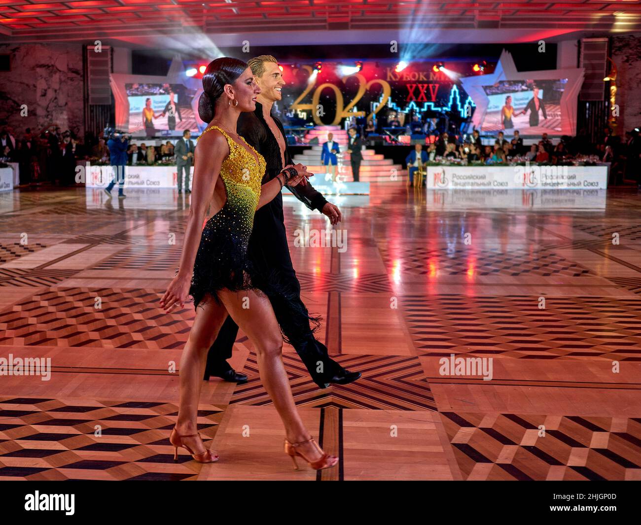 Moscow, Russia. 22nd Jan, 2022. Troels Bager and Ina Zhelyazkova are ...