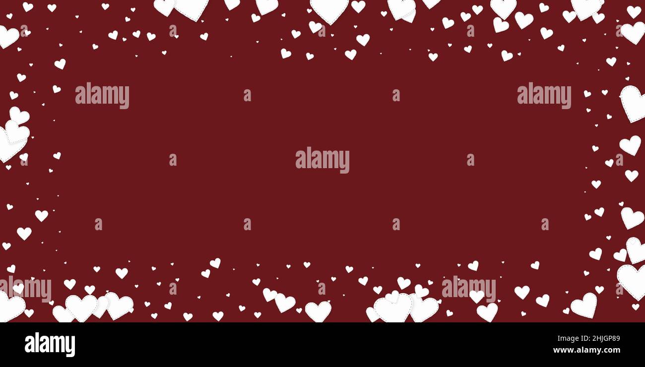 White heart love confettis. Valentine's day frame admirable background ...