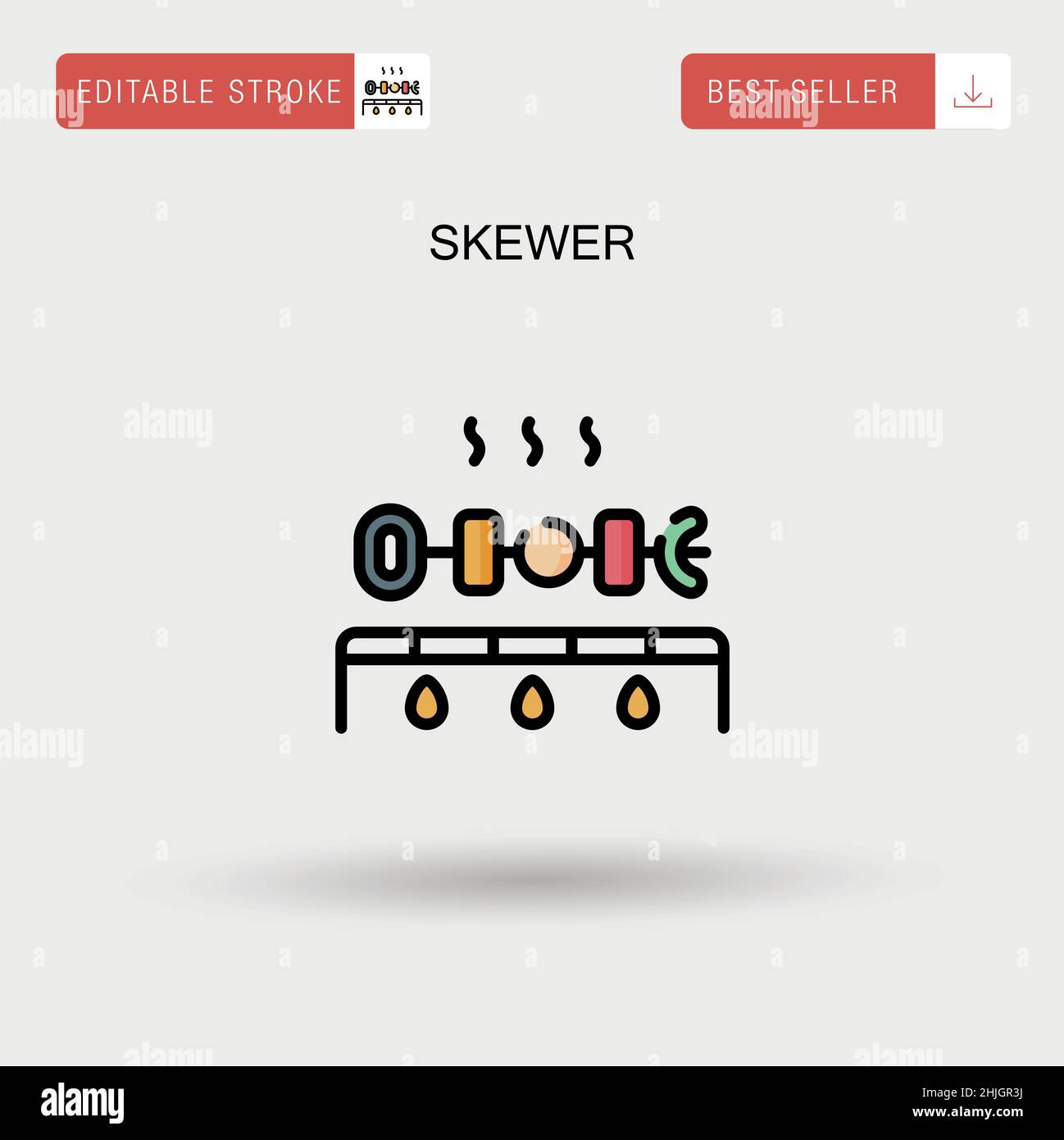 Food pork skewers grilled Stock Vector Images - Alamy