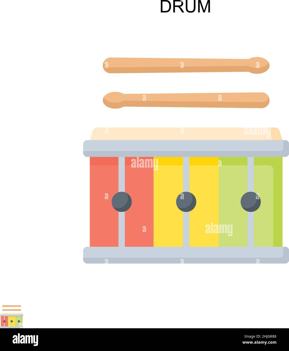 Drum Simple vector icon. Illustration symbol design template for web ...