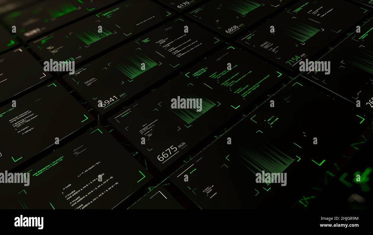 High-tech touch graphics with computer data. Animation. Technologies of ...